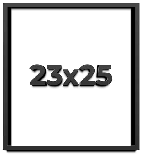 23x25 Shadow Box Frame Black | 1 Inch Deep Solid Wood Shadowbox Display Frame | UV Resistant ...