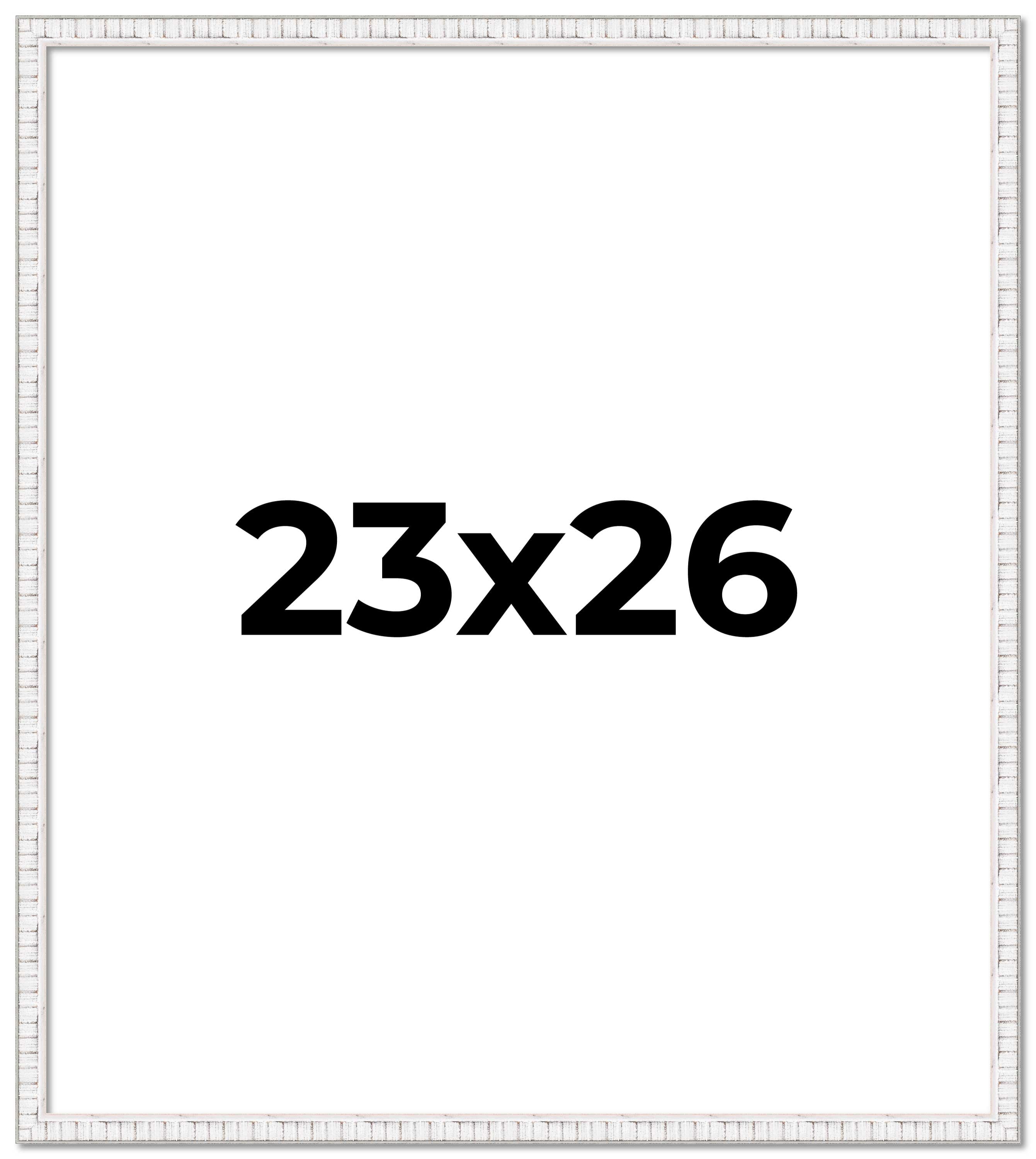 23x26 Frame White Scuffed Rustic Solid Wood Picture Frame | 0.75 Inch ...