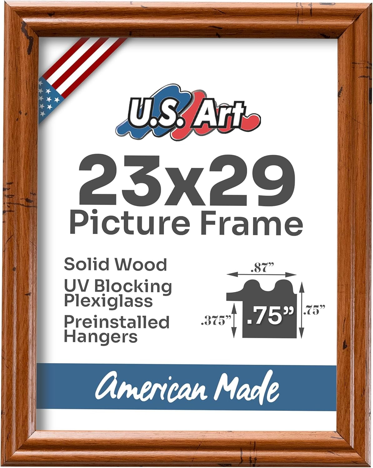 23x29 Distressed Oak 0.75 in Wooden Photo Picture Poster Frame, Wall ...