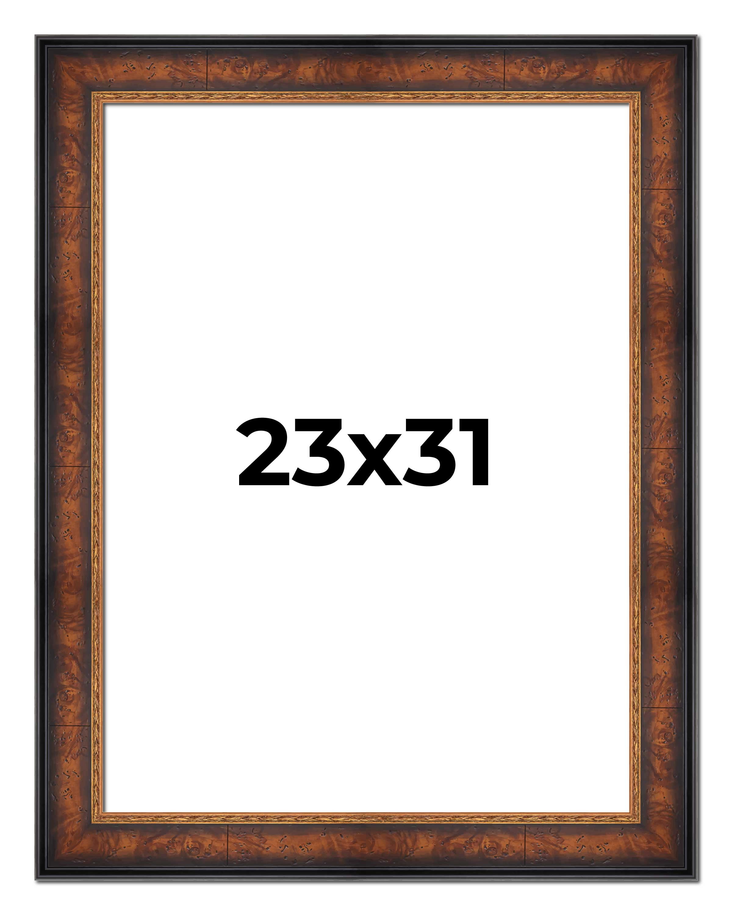23x31 Frame Brown Walnut Gold Ornate Trim Solid Wood Plein Air Picture ...