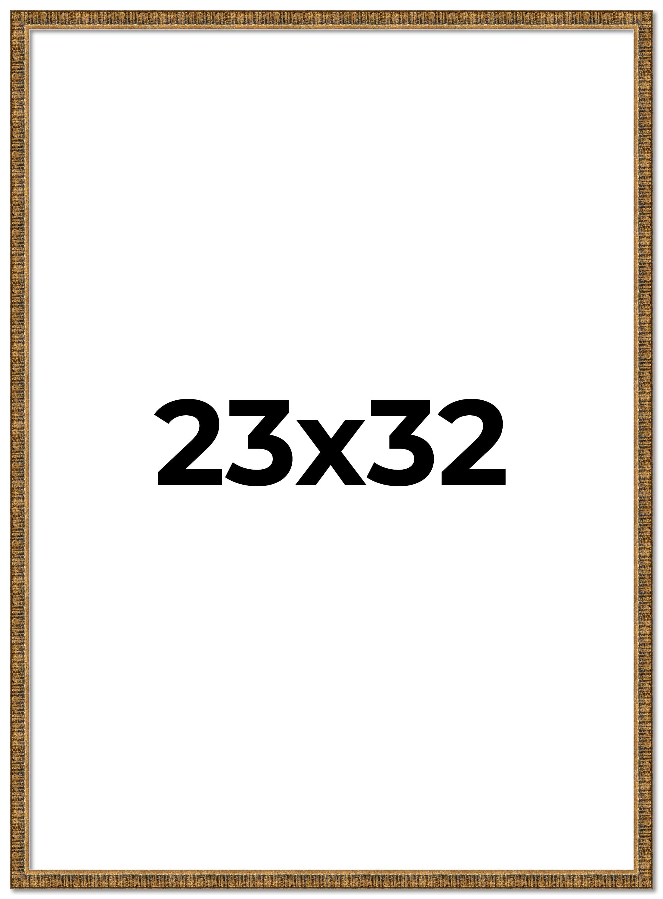 23x32 Frame Gold Kingsley Distressed Real Pine Wood Picture Frame Width ...