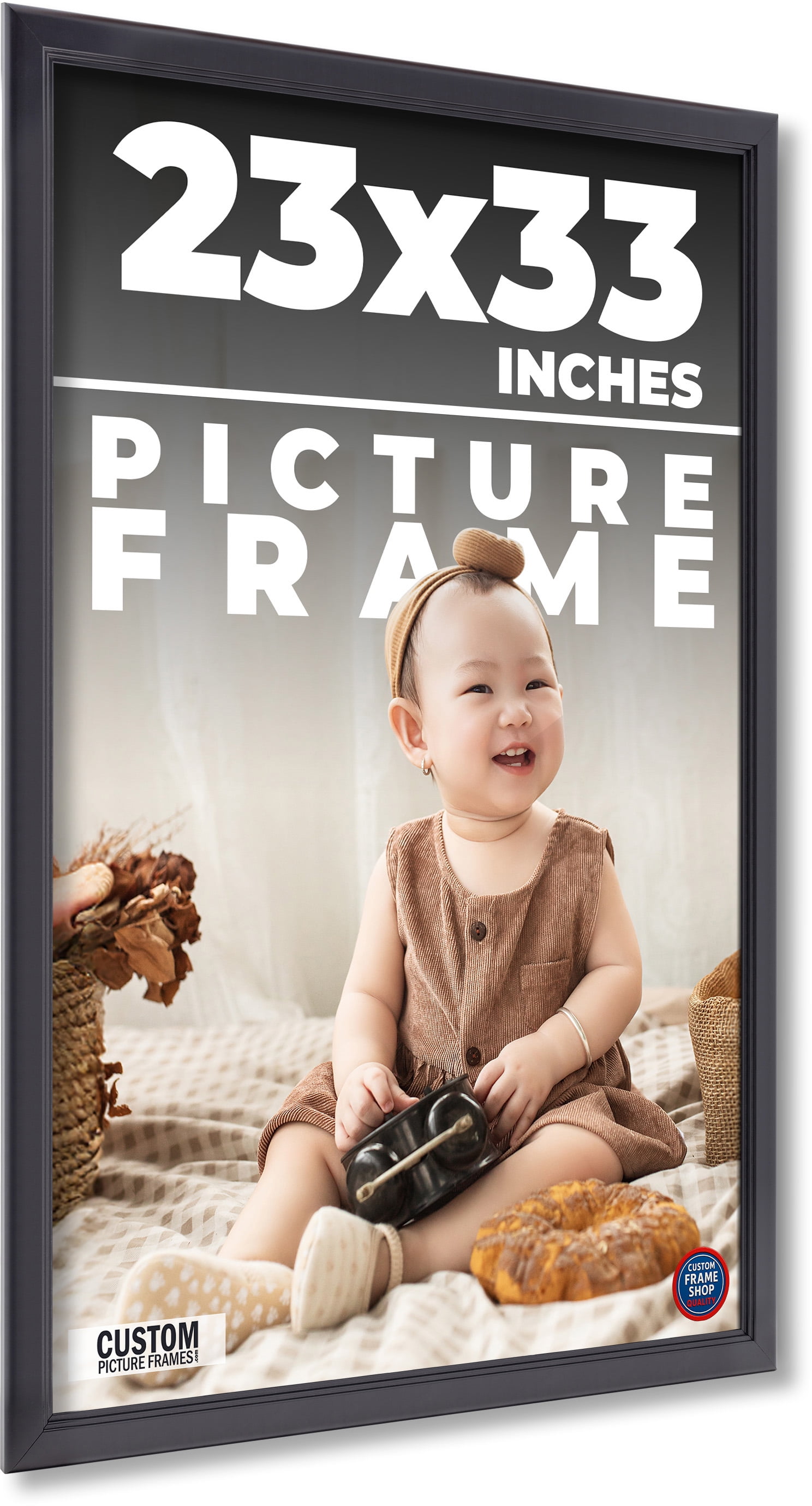 23x33 - 23 x 33 Contemporary Black Solid Wood Frame with UV Framer's ...