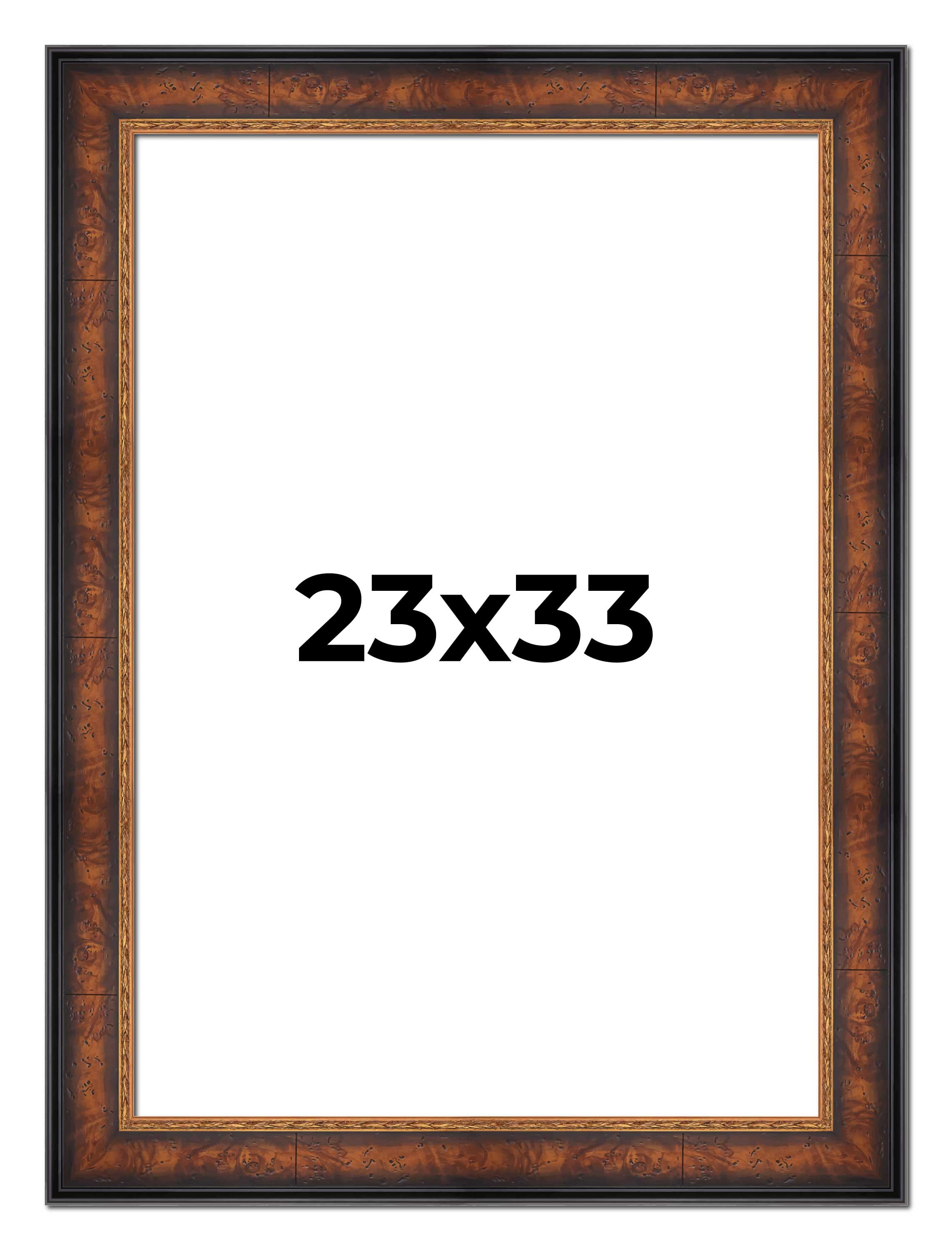 23x33 Frame Brown Walnut Gold Ornate Trim Solid Wood Plein Air Picture ...