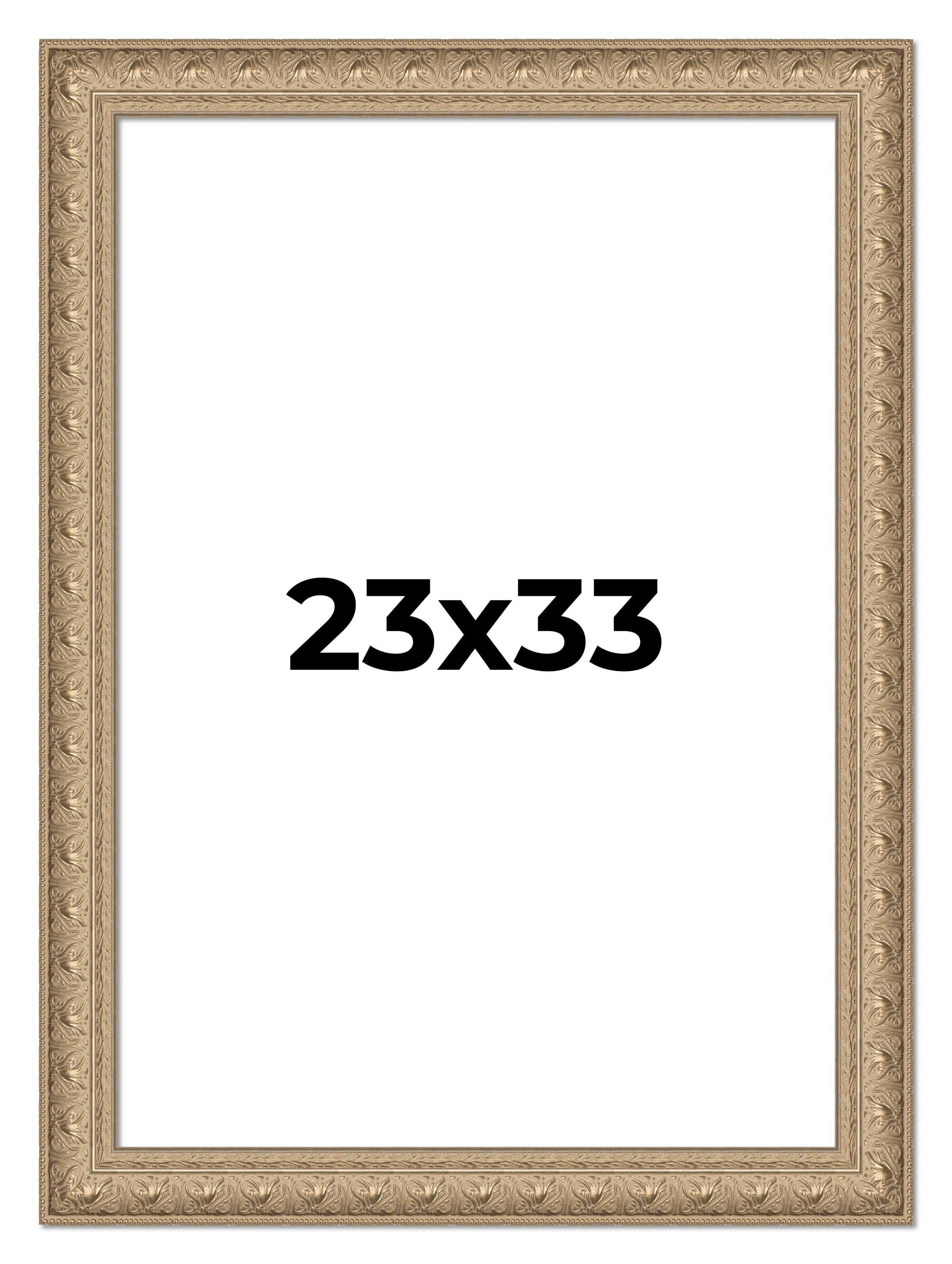 23x33 Frame Ornate Silver Beaded Solid Wood Picture Frame Width 2.5 ...