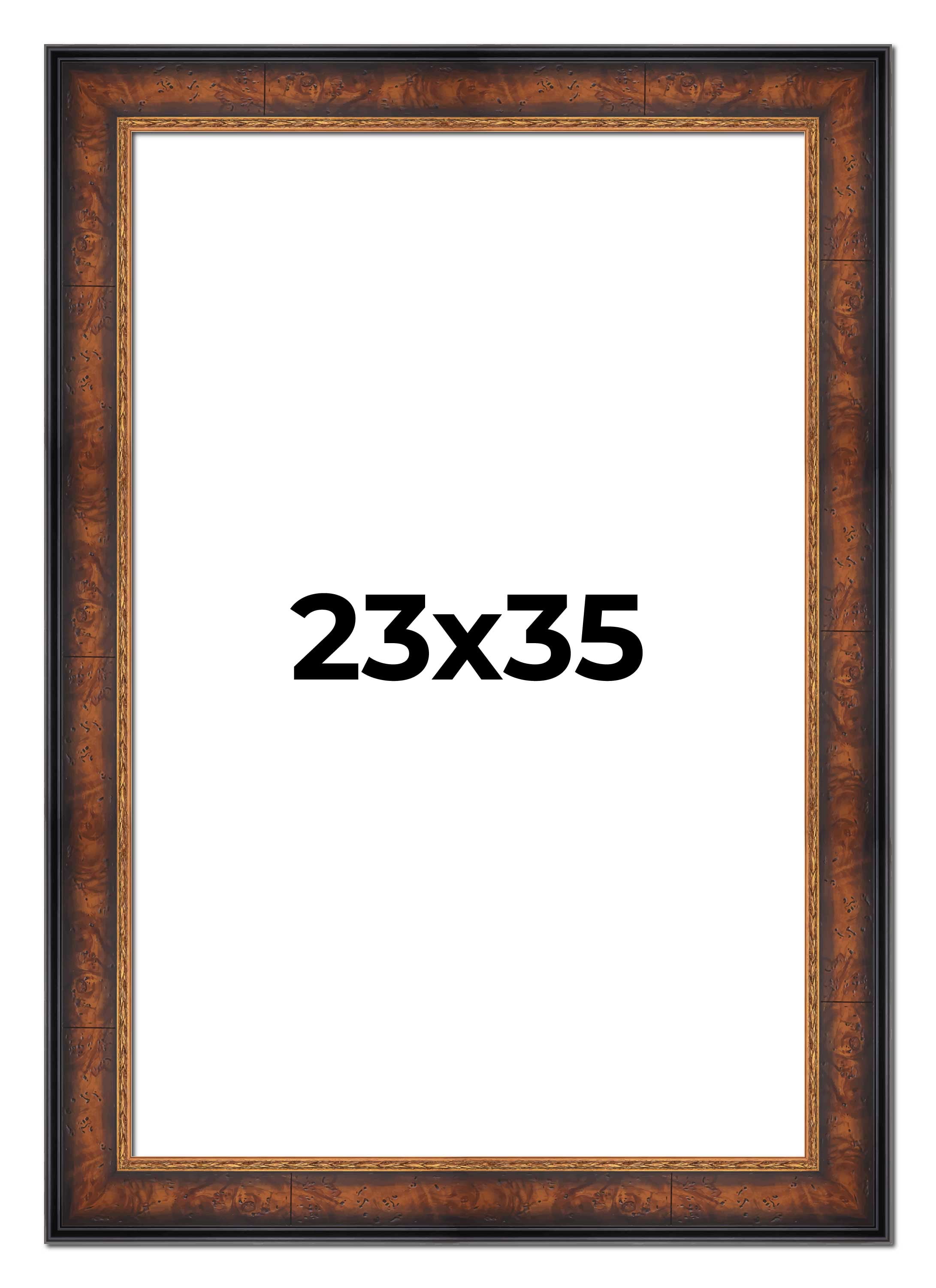 23x35 Frame Brown Walnut Gold Ornate Trim Solid Wood Plein Air Picture ...