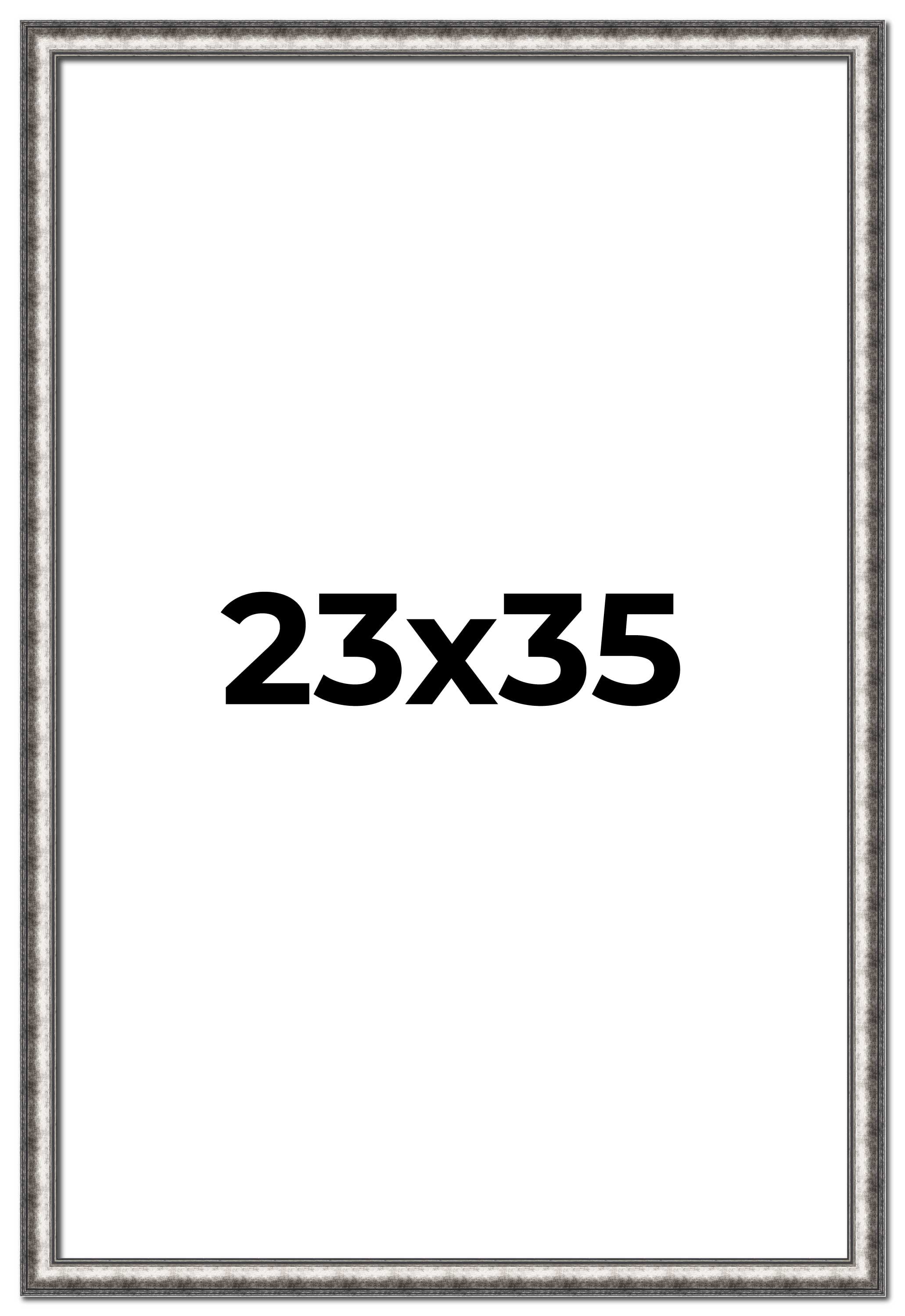 23x35 Frame Silver Real Wood Picture Frame Width 1.125 Inches ...