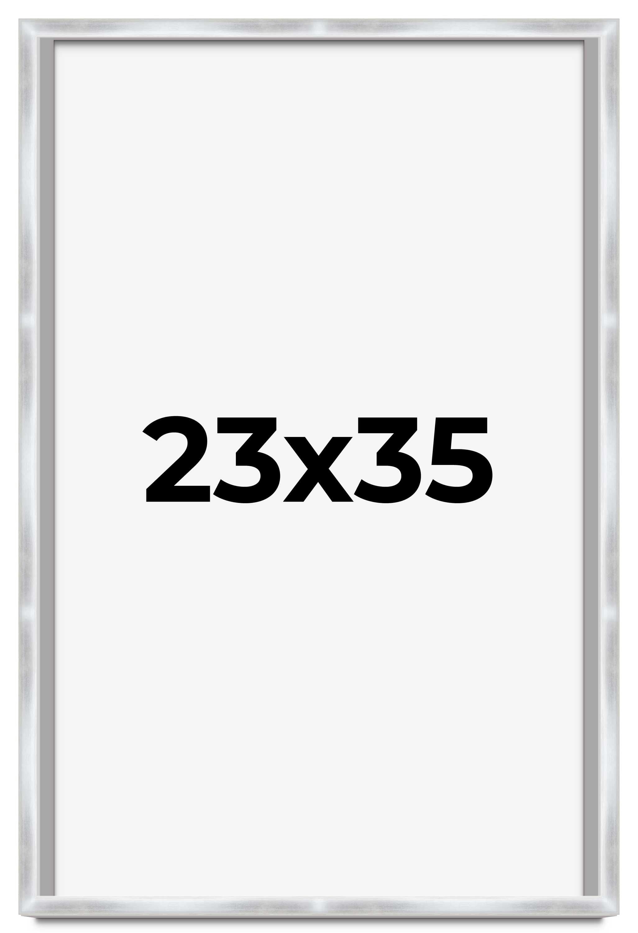 23x35 Frame Silver Whitewashed Wood Grain Solid Wood Shadow Box | 0.75 ...
