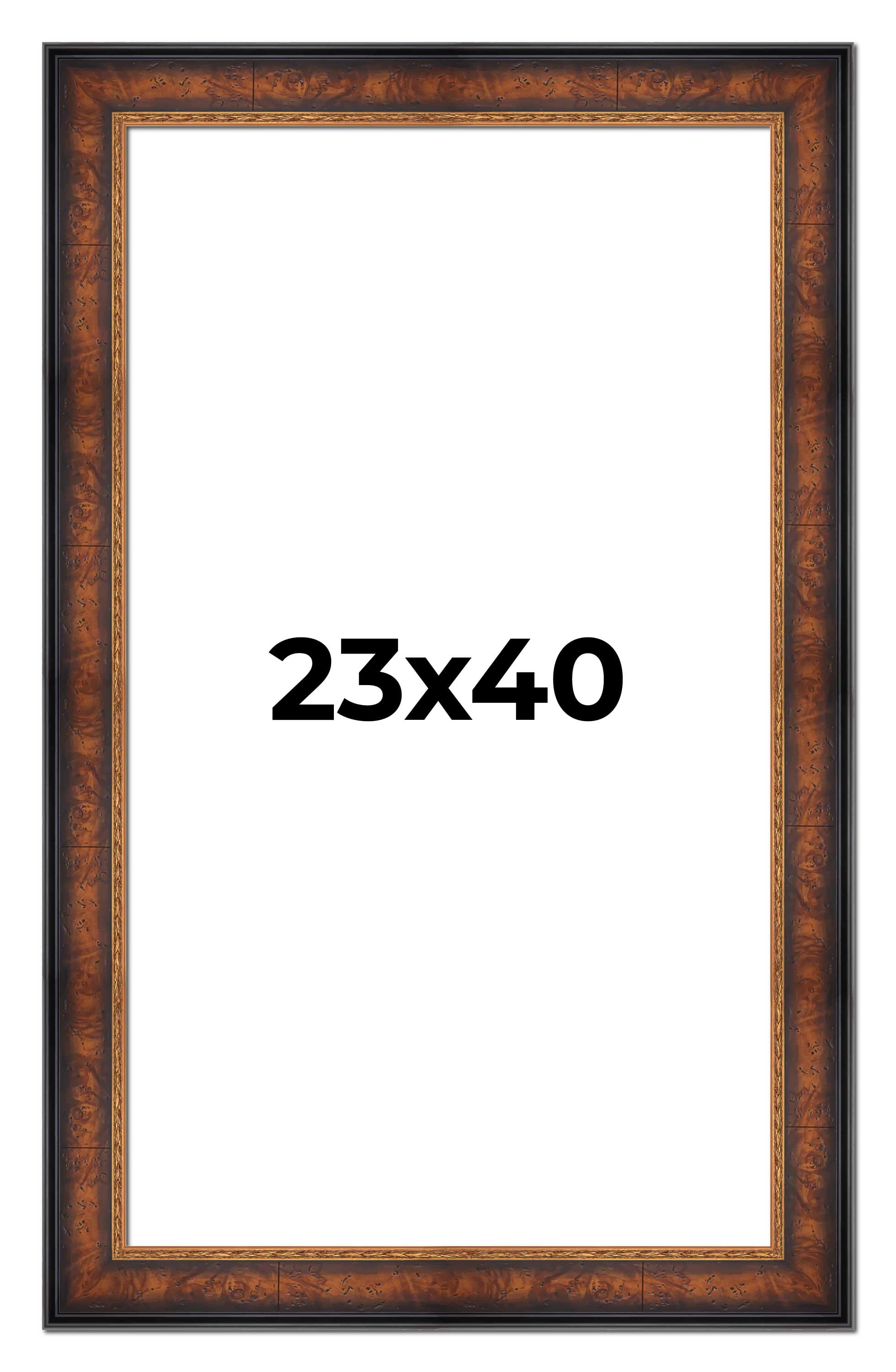 23x40 Frame Brown Walnut Gold Ornate Trim Solid Wood Plein Air Picture ...