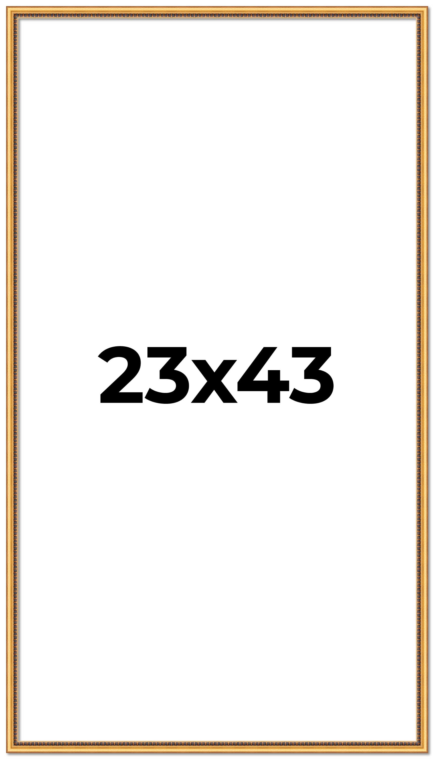 23x43 Frame Beaded Gold Solid Wood Picture Frame | 0.75 Inches Moulding ...