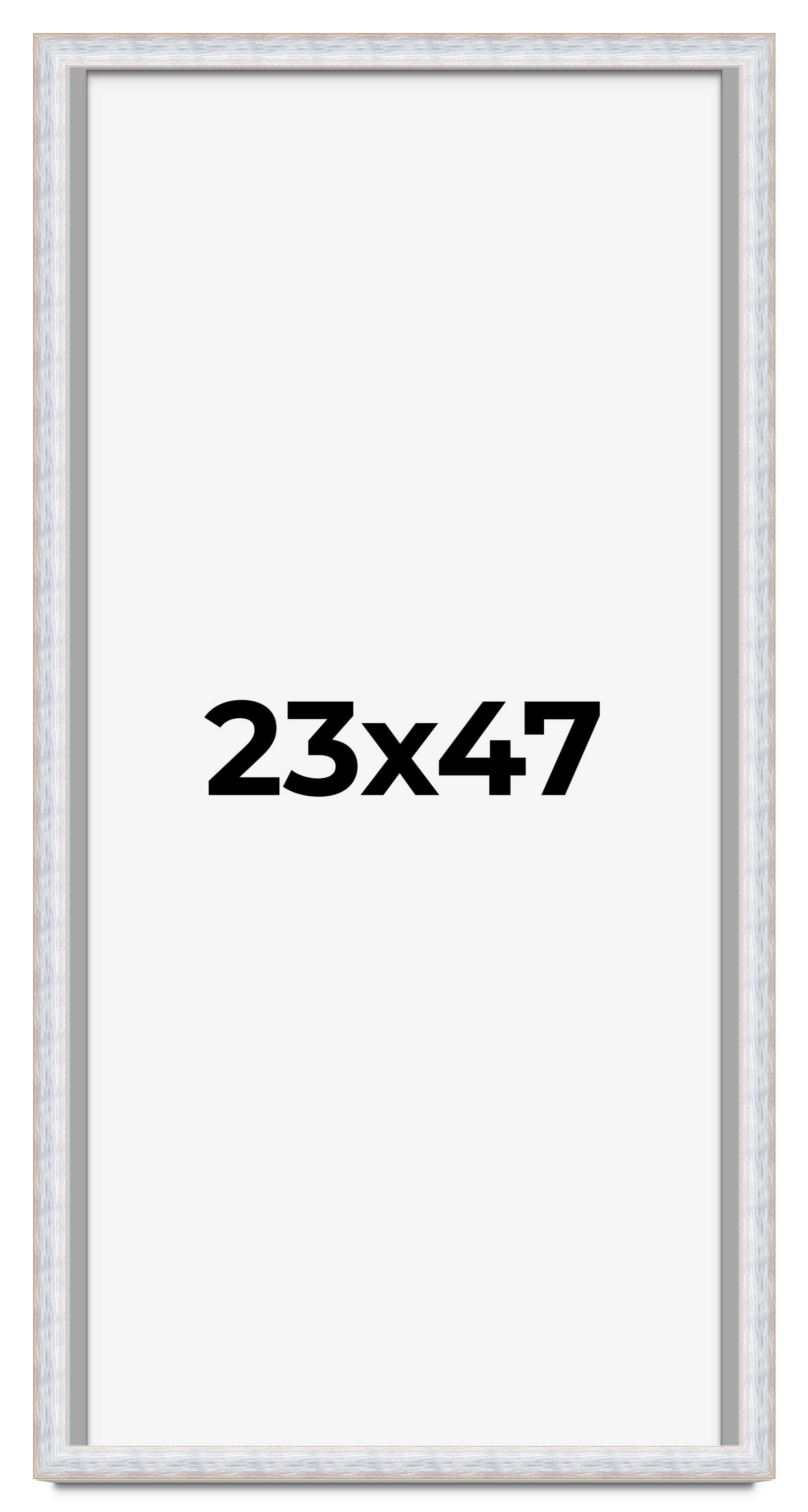 23x47 Shadow Box Frame Silver | 1.625 Inches Deep Real Wood ...