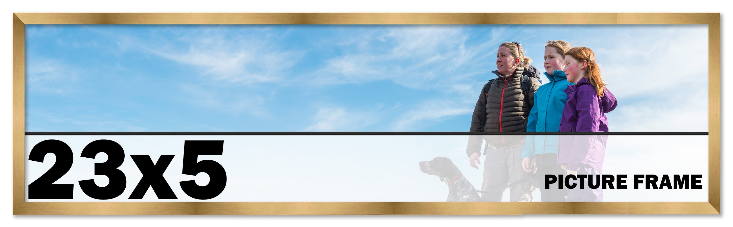 23x5 Frame Gold Bronze Modern Solid Wood Picture Frame | 0.75 Inch ...