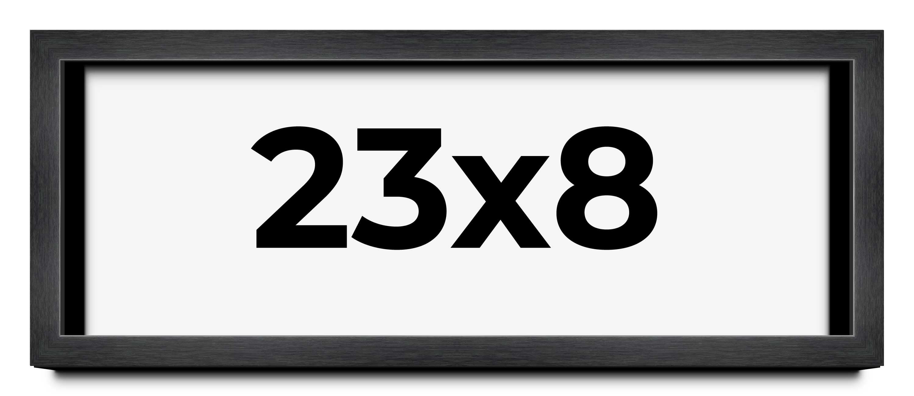 23x8 Frame Black Charcoal Grey Wood Textured Picture Frame | 0.75 Inch ...