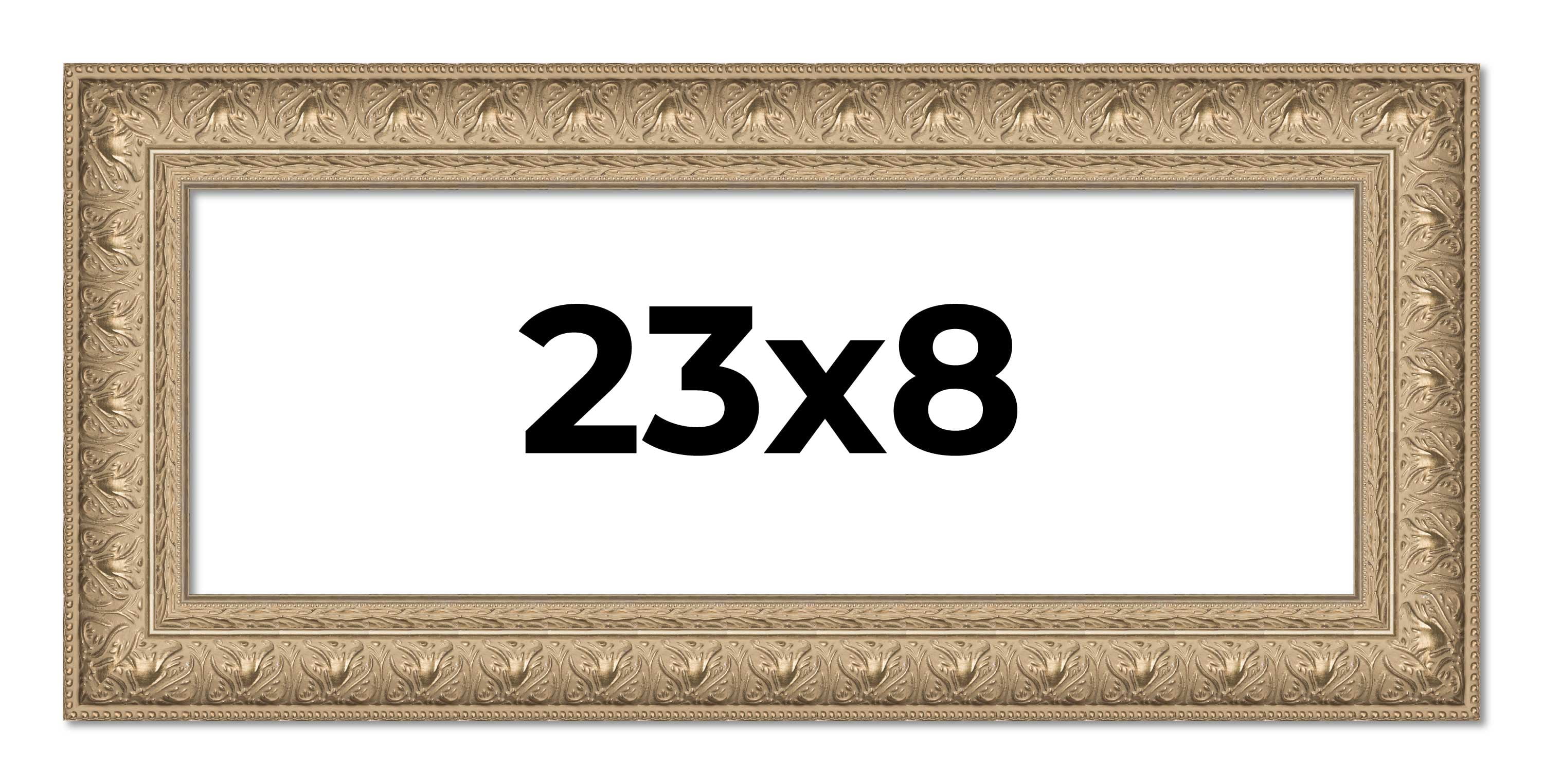 23x8 Frame Ornate Silver Beaded Solid Wood Picture Frame Width 2.5 ...