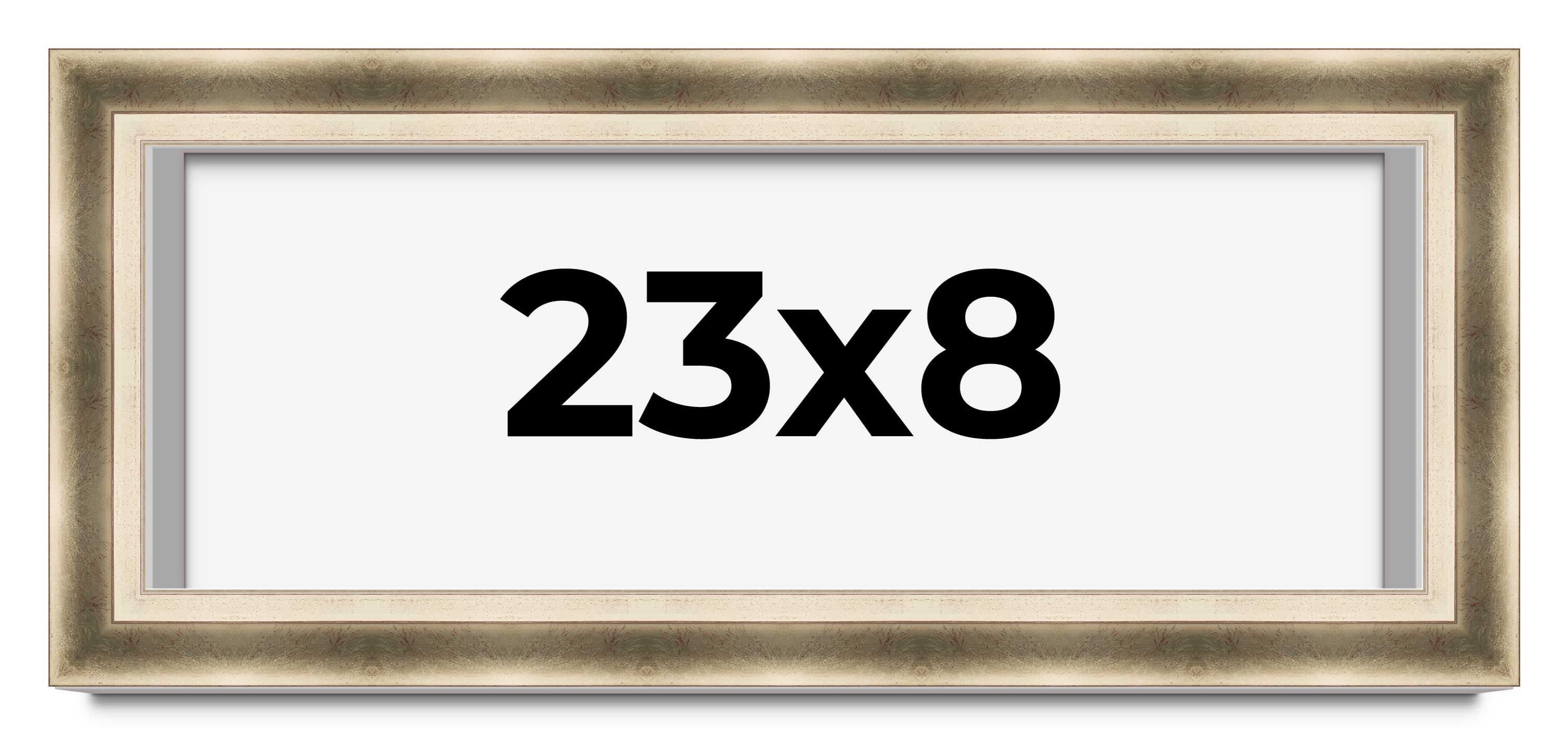 23x8 Shadow Box Frame Silver | 1.75 inches Deep Real Wood Traditional Shadowbox Display Frame ...
