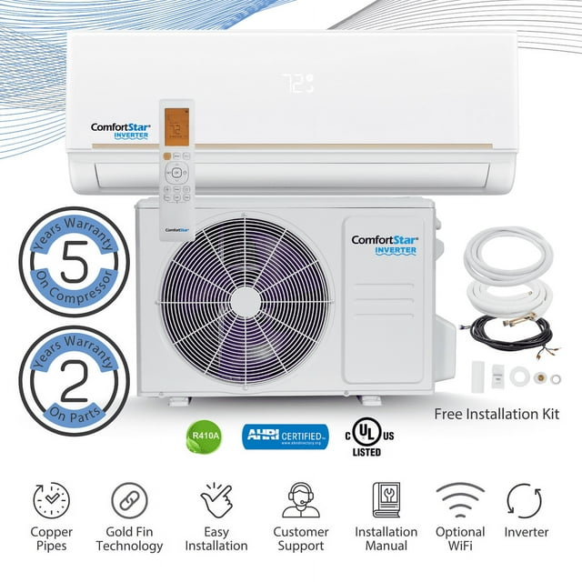 Comfort Star 24,000 BTU 20 SEER Premium Cooling Efficient Ductless Mini ...