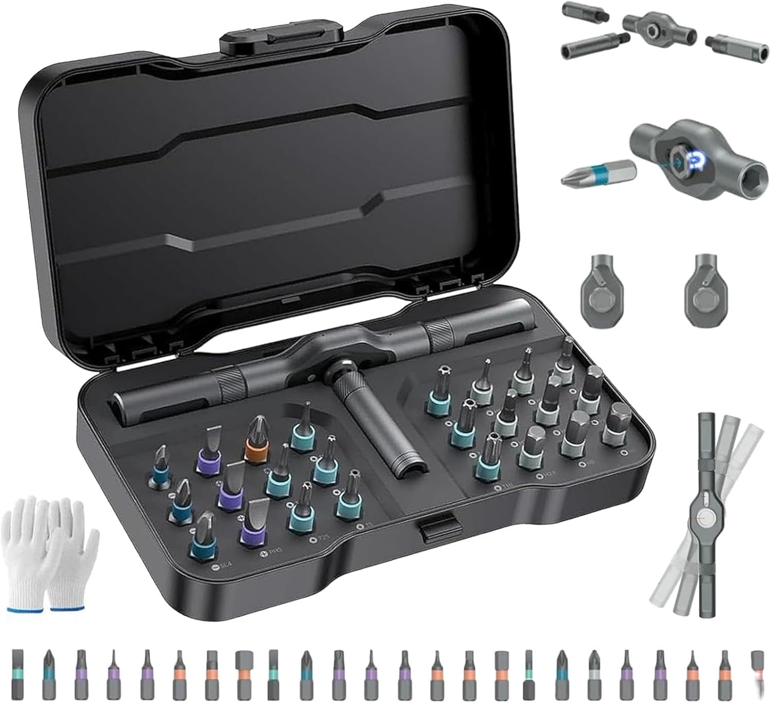 24 In 1 Magnetic Ratchet Screwdriver Set, Outdoorfun 24 In 1 DIY ...