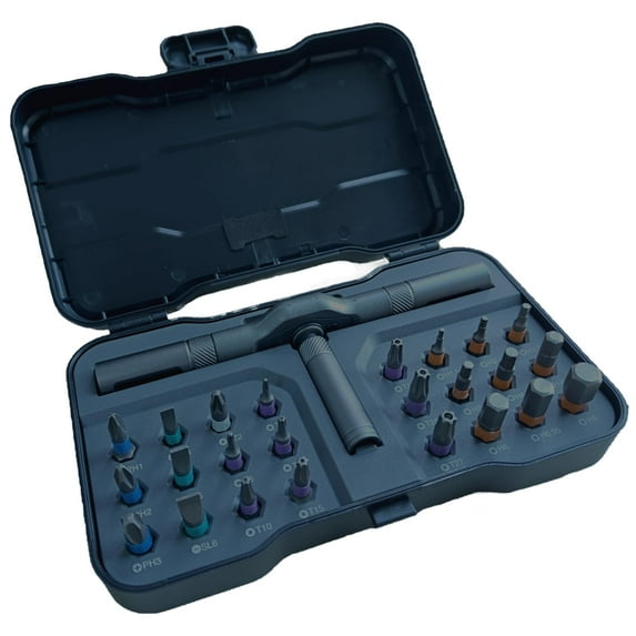 24 in 1 Magnetic Ratchet Screwdriver Set - T Handle Precision Driver ...