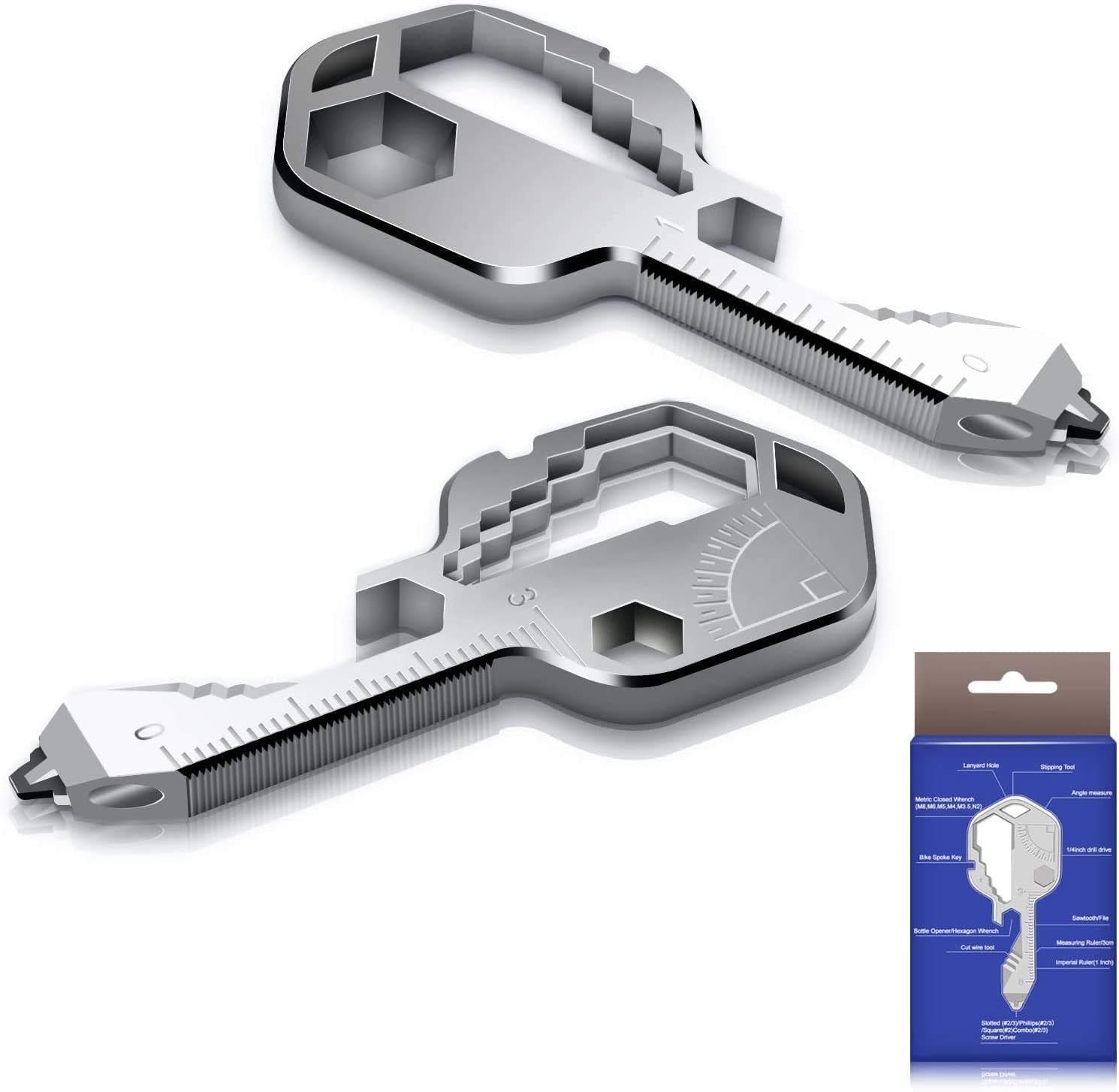 24 in 1 Multi Tool Key, Stainless Steel Key Shaped Pocket Tool, Outdoor ...