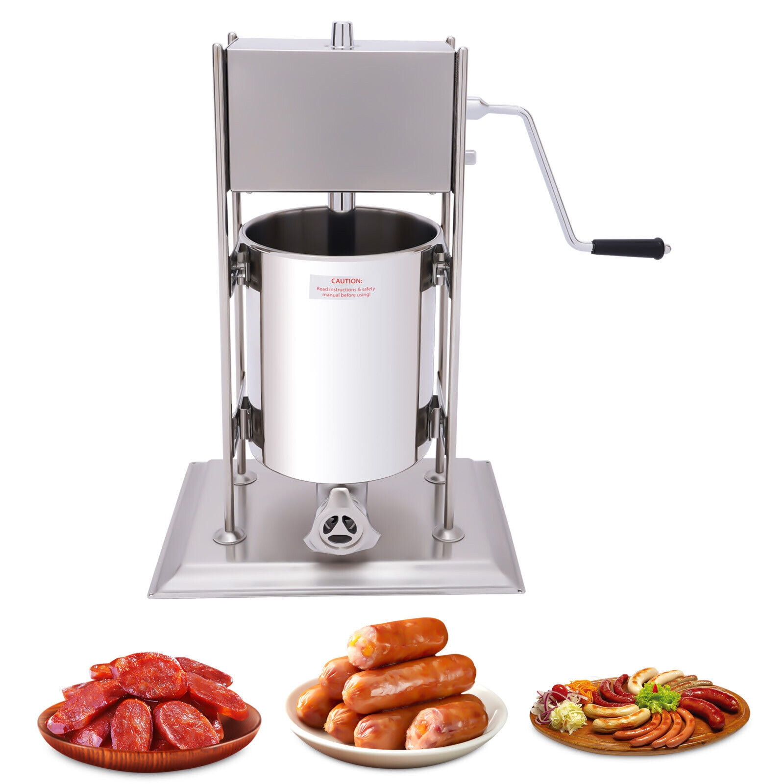 24" 10L Sausage Stuffer Manual Sausage Stuffer Vertical Sausage Maker ...