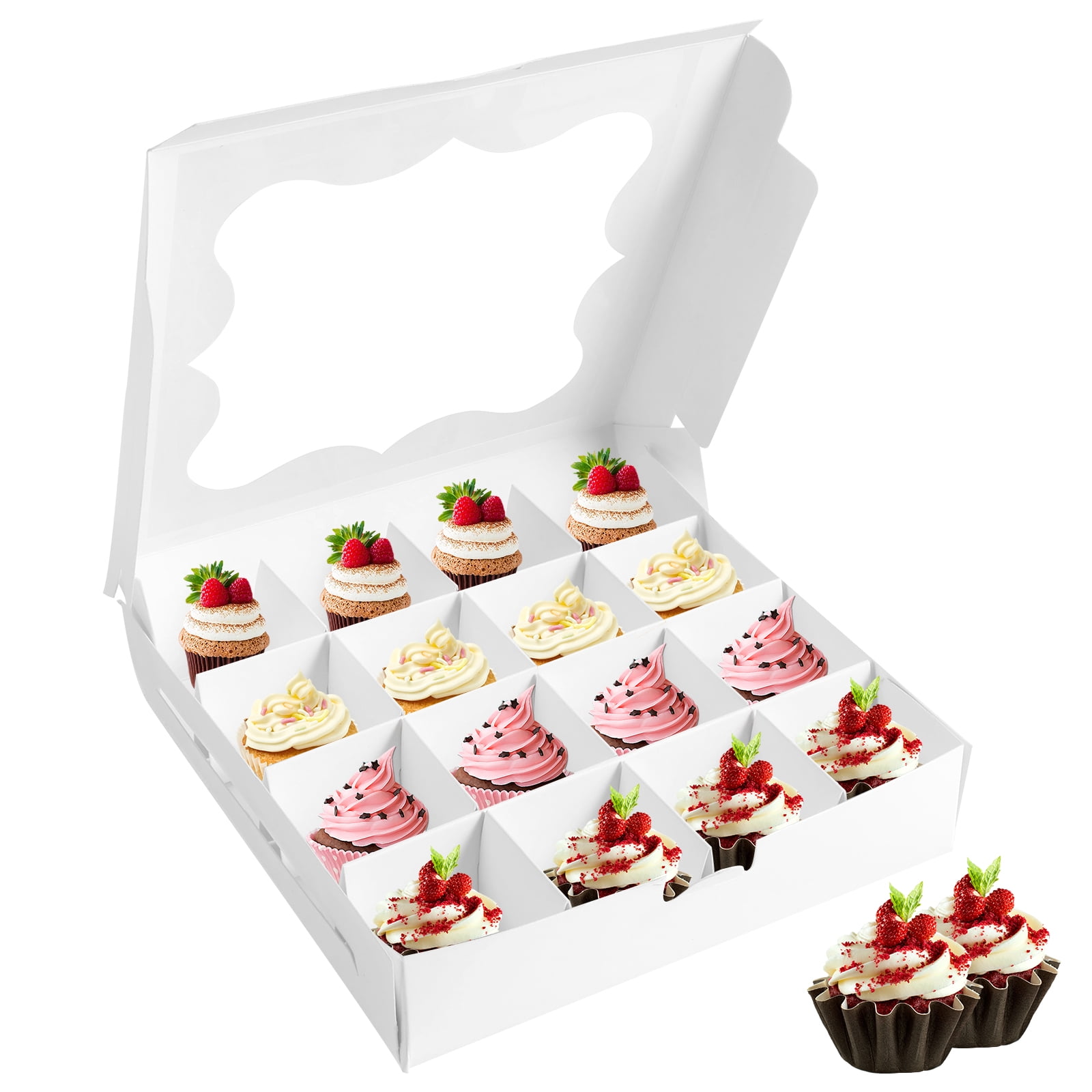 Eummy Bakery Cake Boxes with Clear Window Paper, White, (10 Pack ...