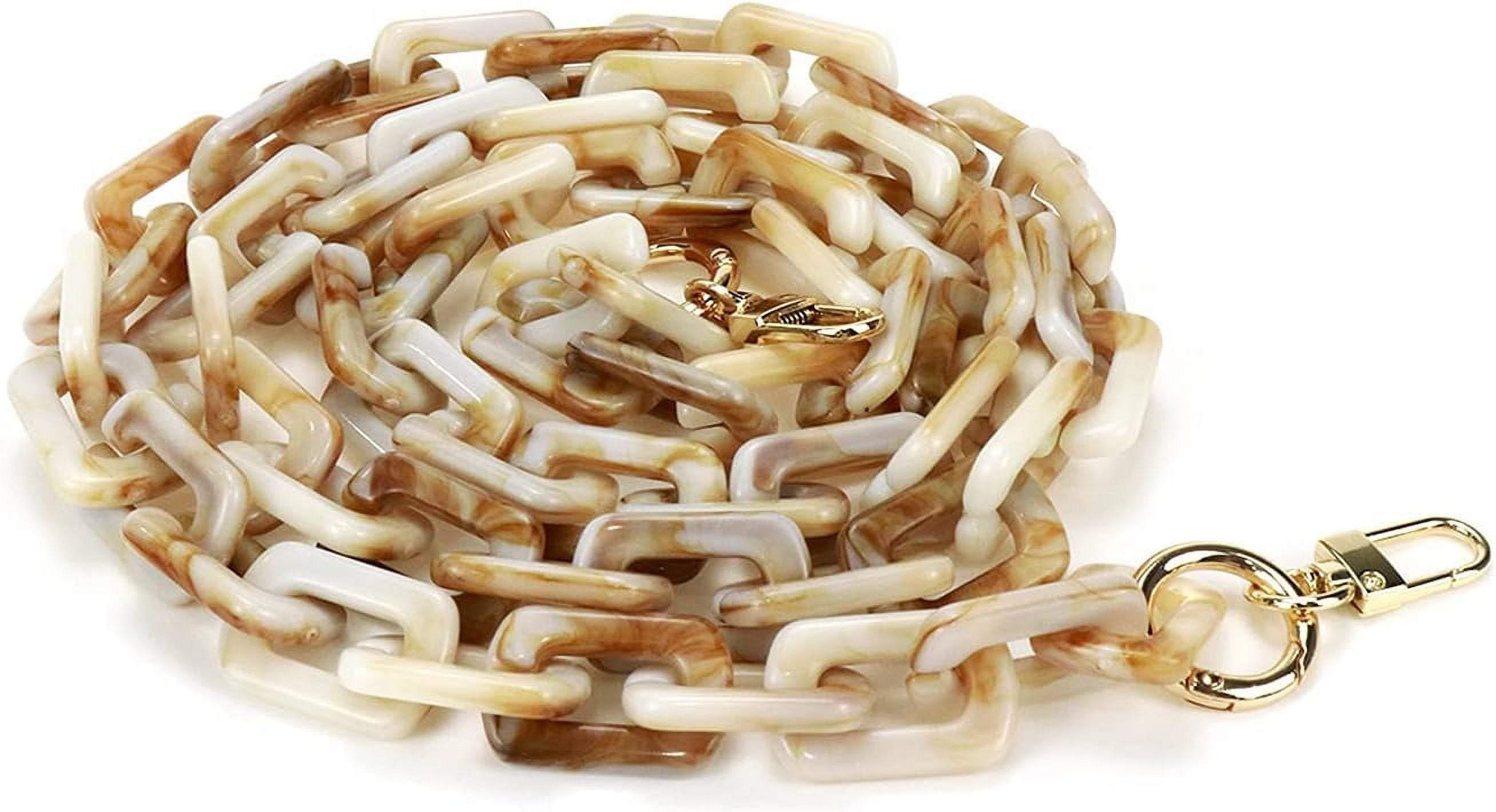 .24"/120cm DIY Replacement Chain Purse Strap with Buckle, Beige ...