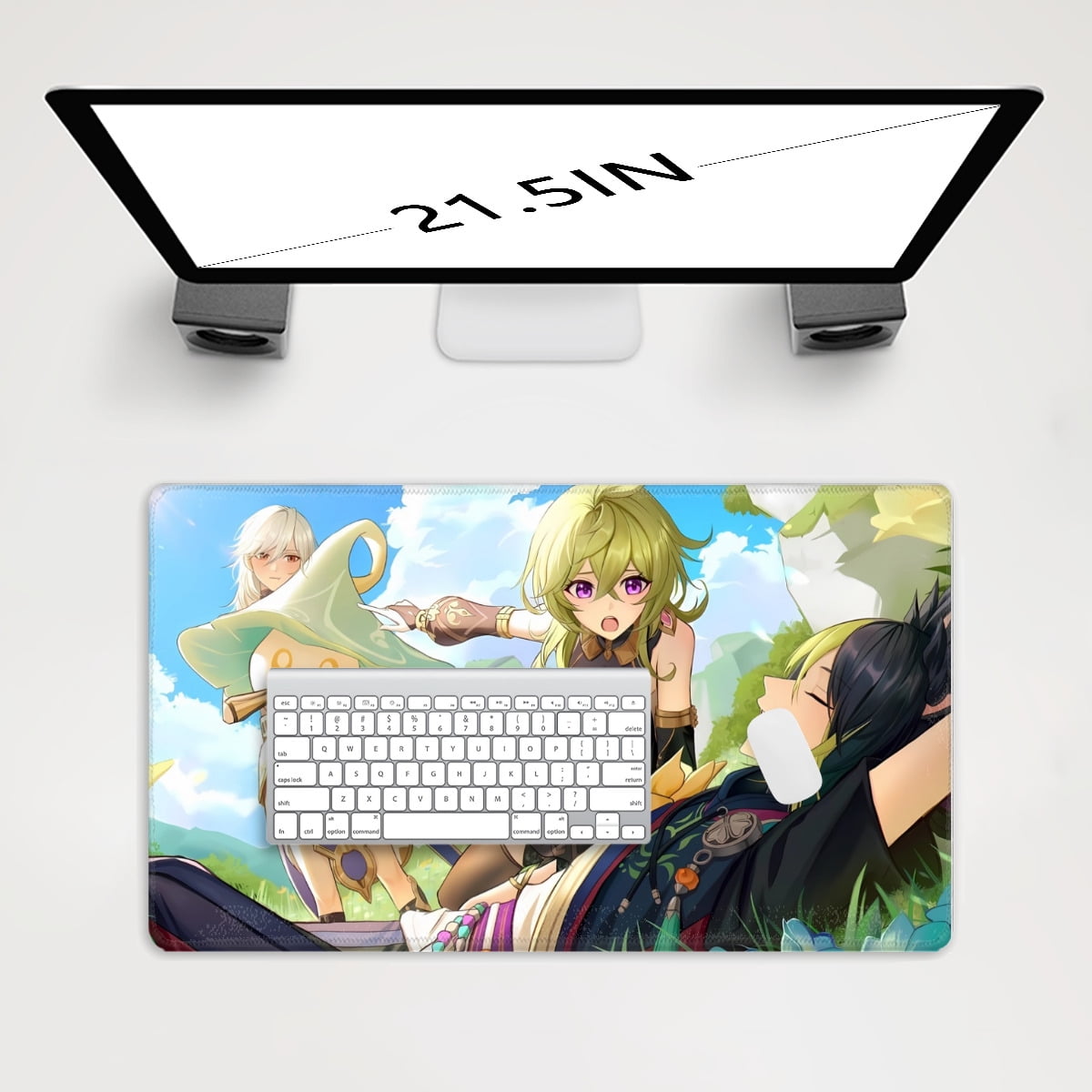 24*14in Genshin Impact Comfortable Mouse Pad Gaming Mouse Mat Cute with ...