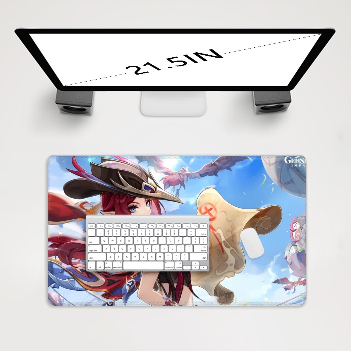 24*14in Genshin Impact Comfortable Mouse Pad Gaming Mouse Mat Cute with ...