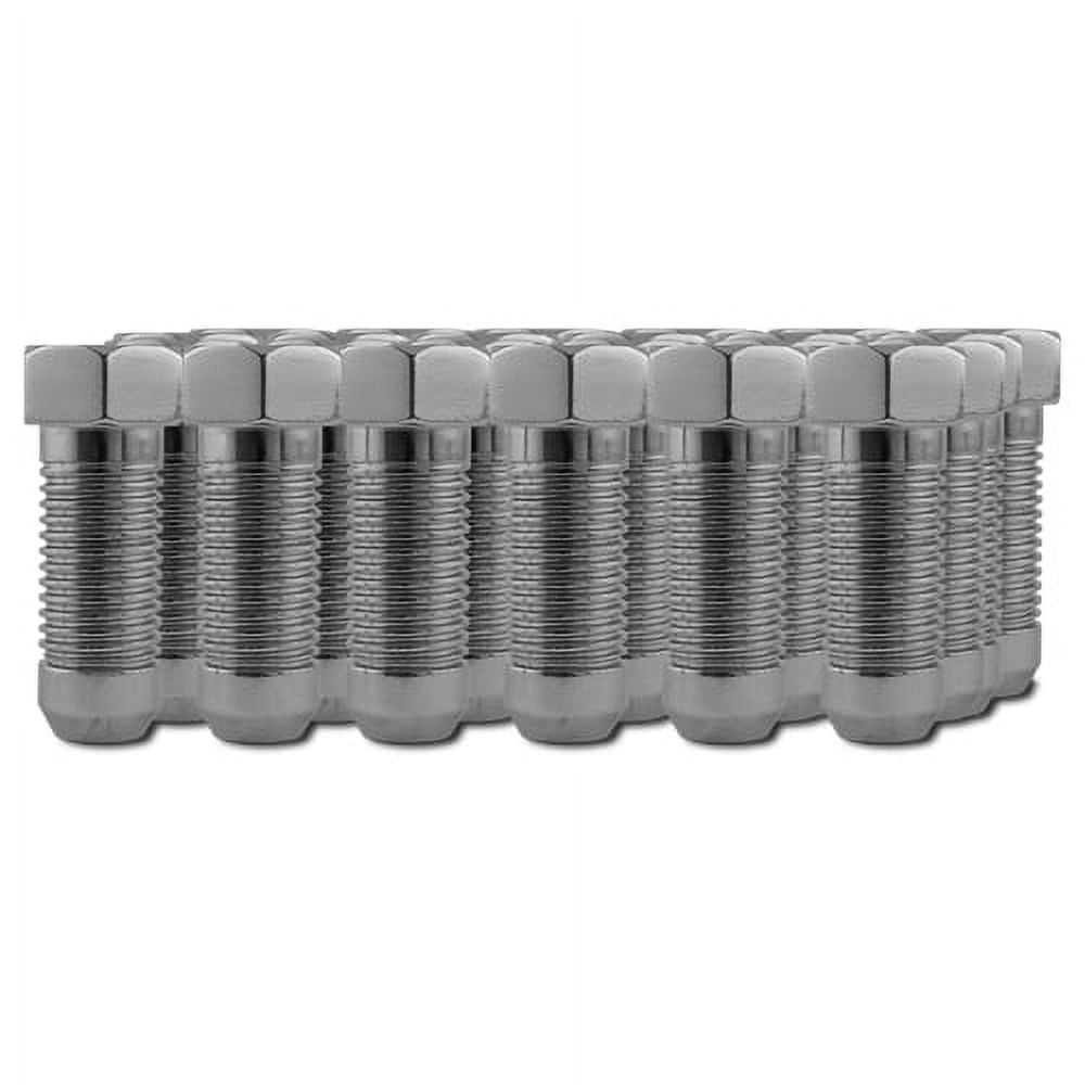24-14x1.5 Chrome Metal Lugz Hex Bolt Conical Style Lug Nuts Full Kit ...