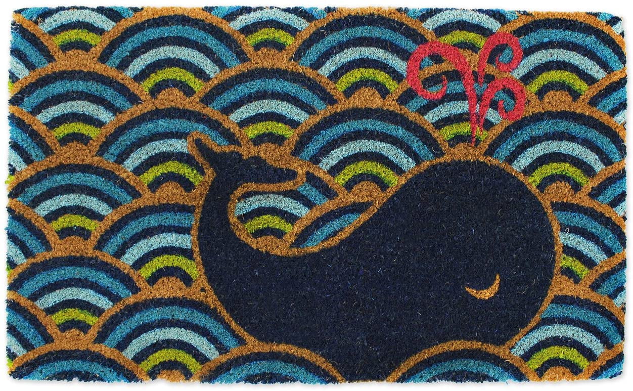 24*16inches Animal Collection Natural Doormat, Whale Mat for Kitchen ...