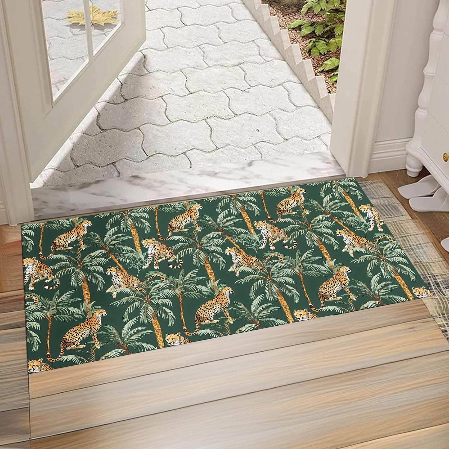 24*16inches Cheetah Print Front Door Mat Outside Entrance, Indoor Door ...