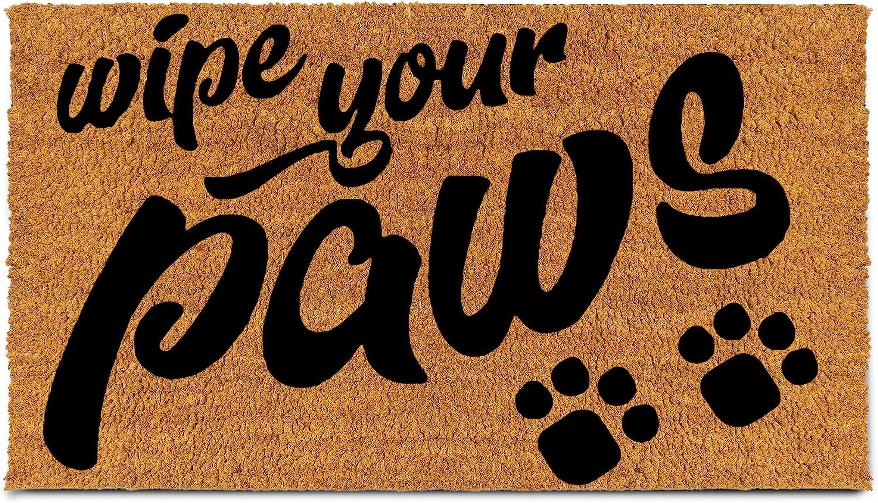 24*16inches Coco Door Mat with Heavy Duty Backing, Wipe Your Paws Doormat Easy to Clean Entry ...