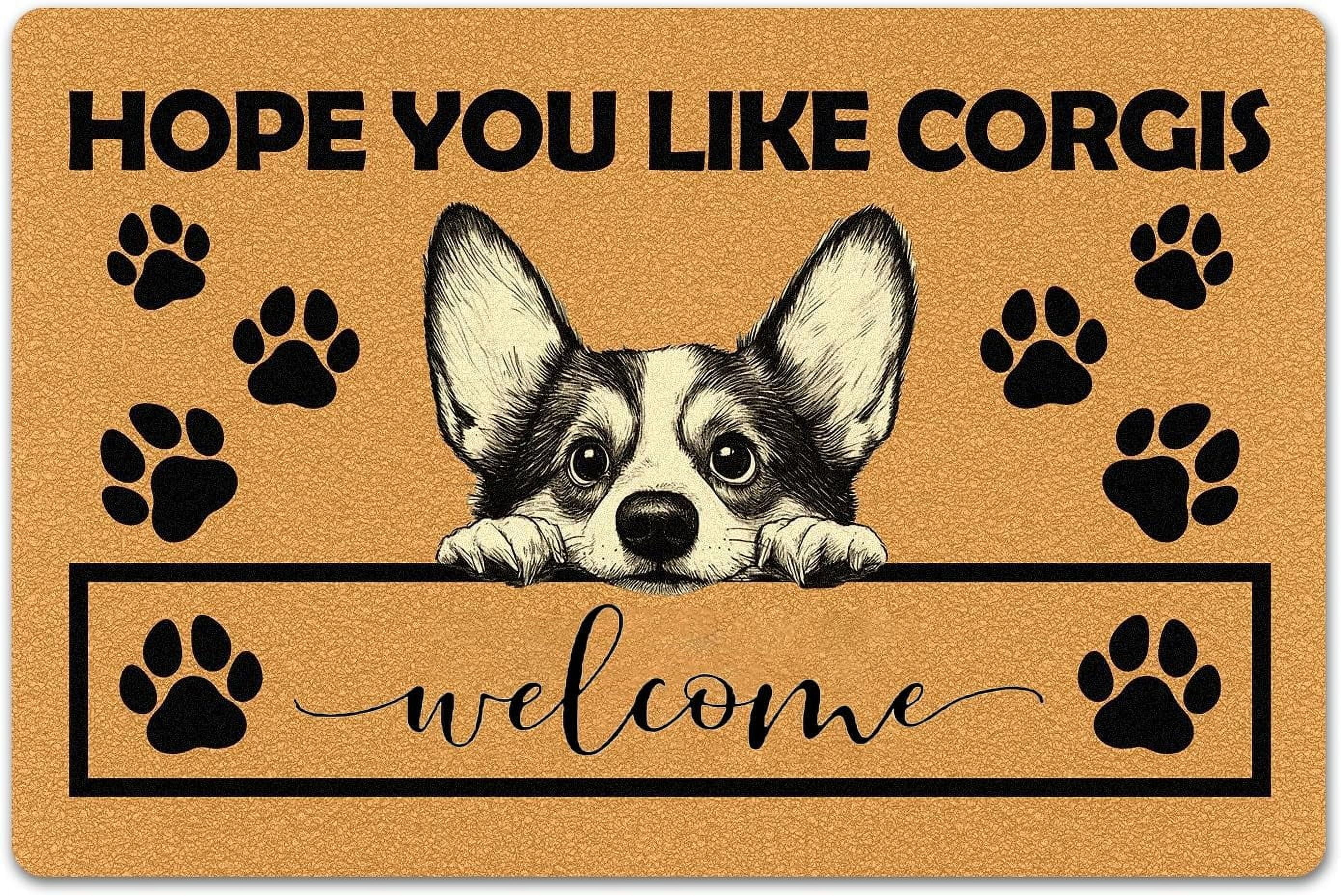 24*16inches Corgi Doormat Welcome Hope You Like Dogs Lovers Animals Mat ...