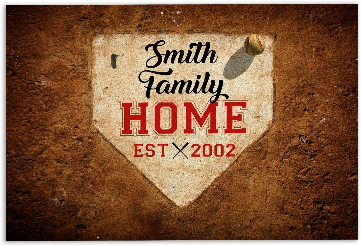 24*16inches Custom Home Plate Baseball Family Sport Name Number Welcome ...
