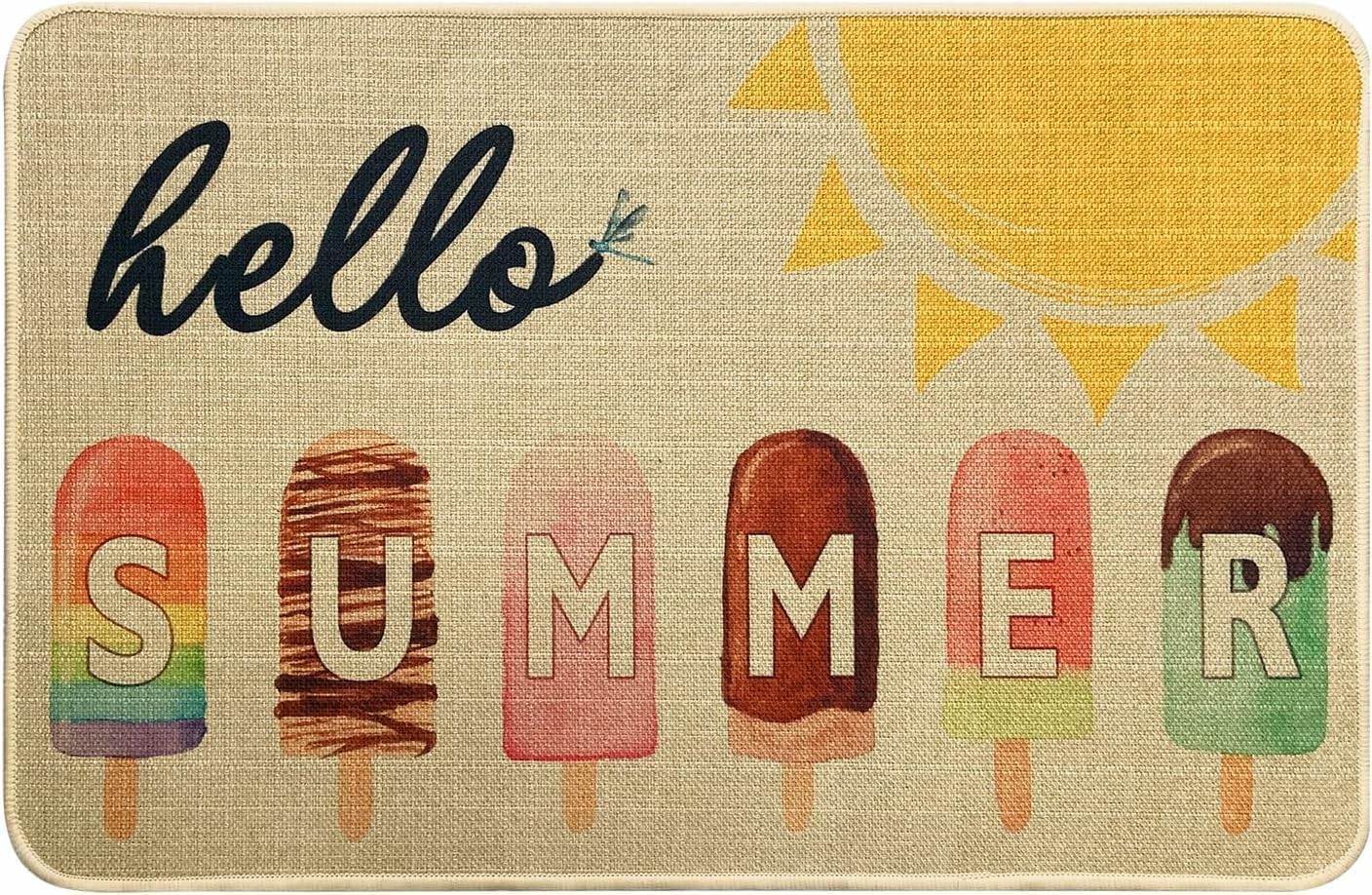 24*16inches Doormat Welcome Hello Sunshine Summer Doormat - Cute and ...