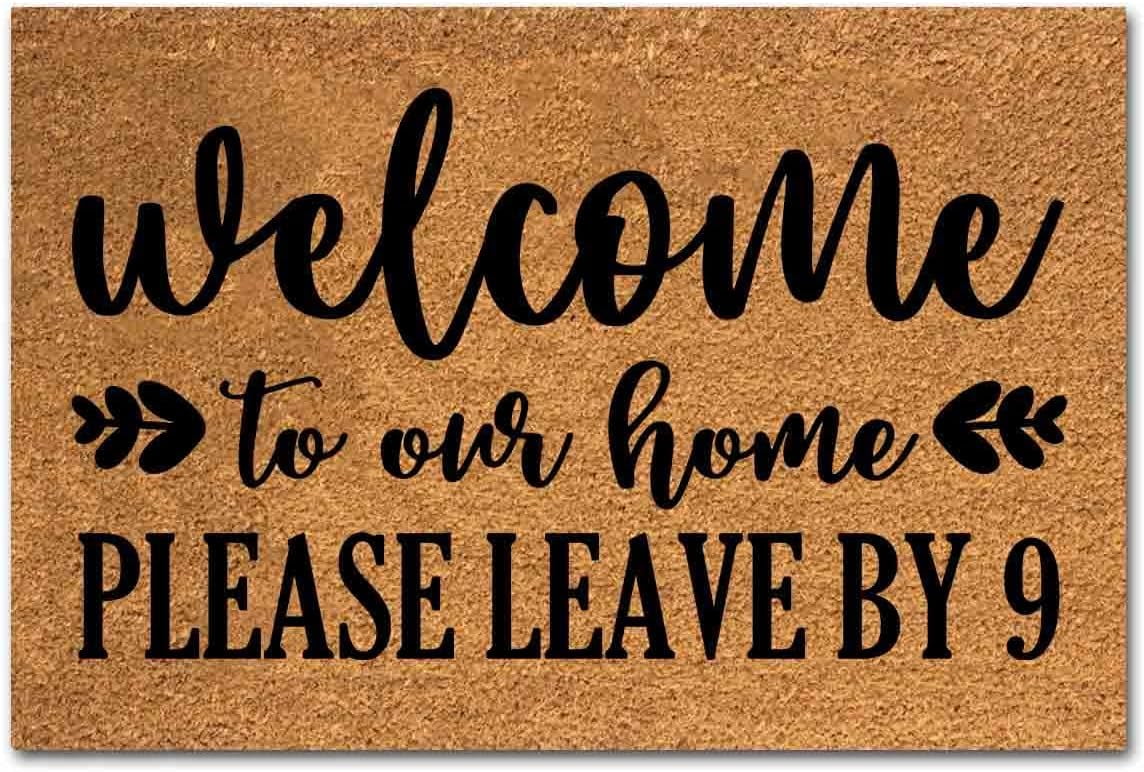 24*16inches Doormat Welcome to Our Home Please Leave by 9 Front Door ...