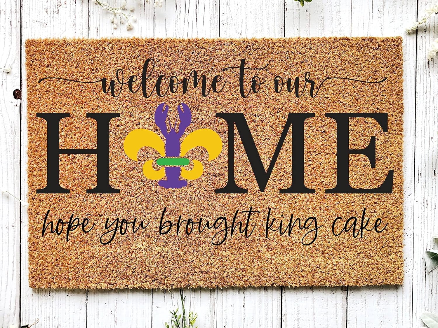 24*16inches Fun Entrance Mat Welcome Mardi Gras Mask Doormat | New Pull ...