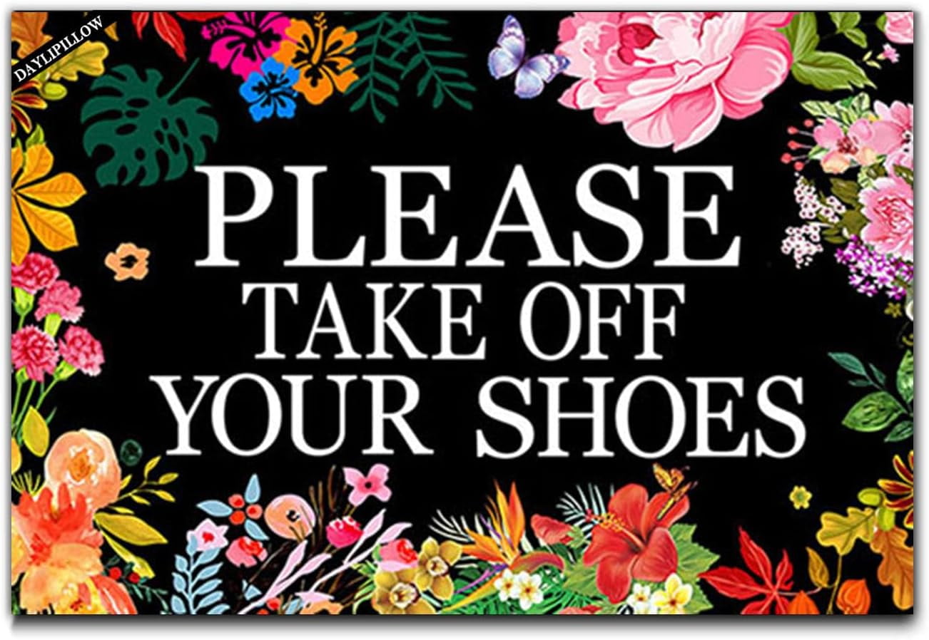 24*16inches Funny Welcome Mats Please Take Off Your Shoes Mat Door Mat ...