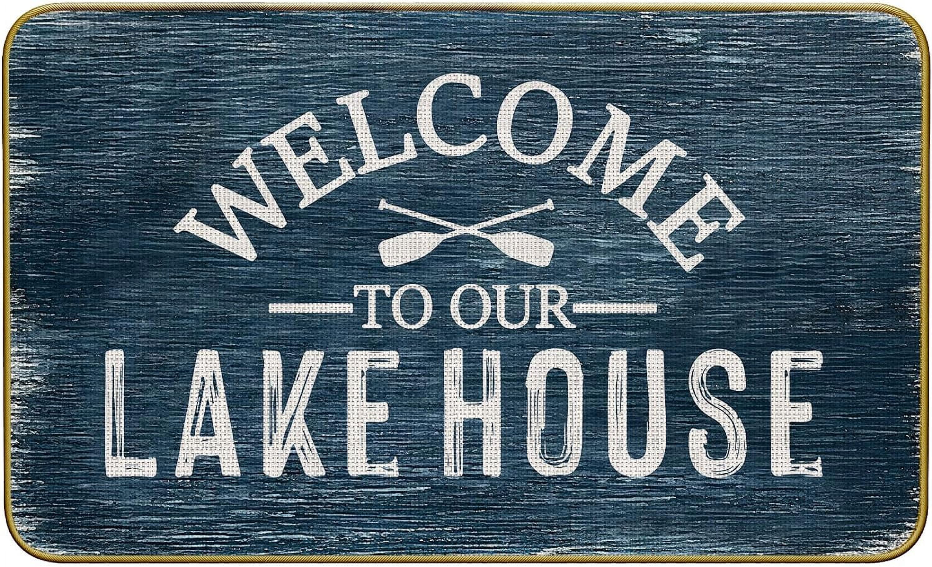 24*16inches Retro Rustic Welcome to Our Lake House Doormat Door Mat for ...