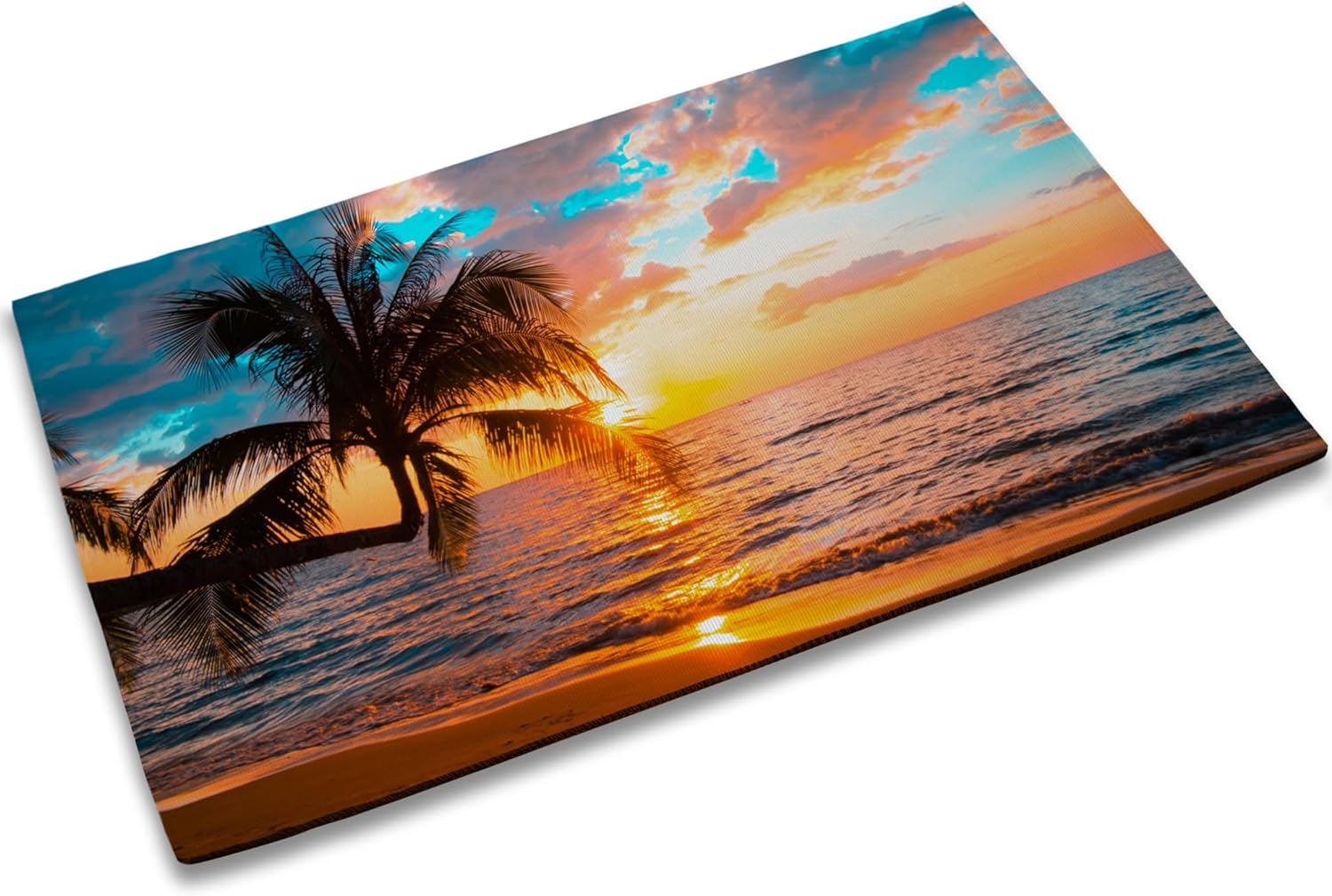 24*16inches Sunset Door Mat , Tropical Palm Trees Sea Beach Welcome ...