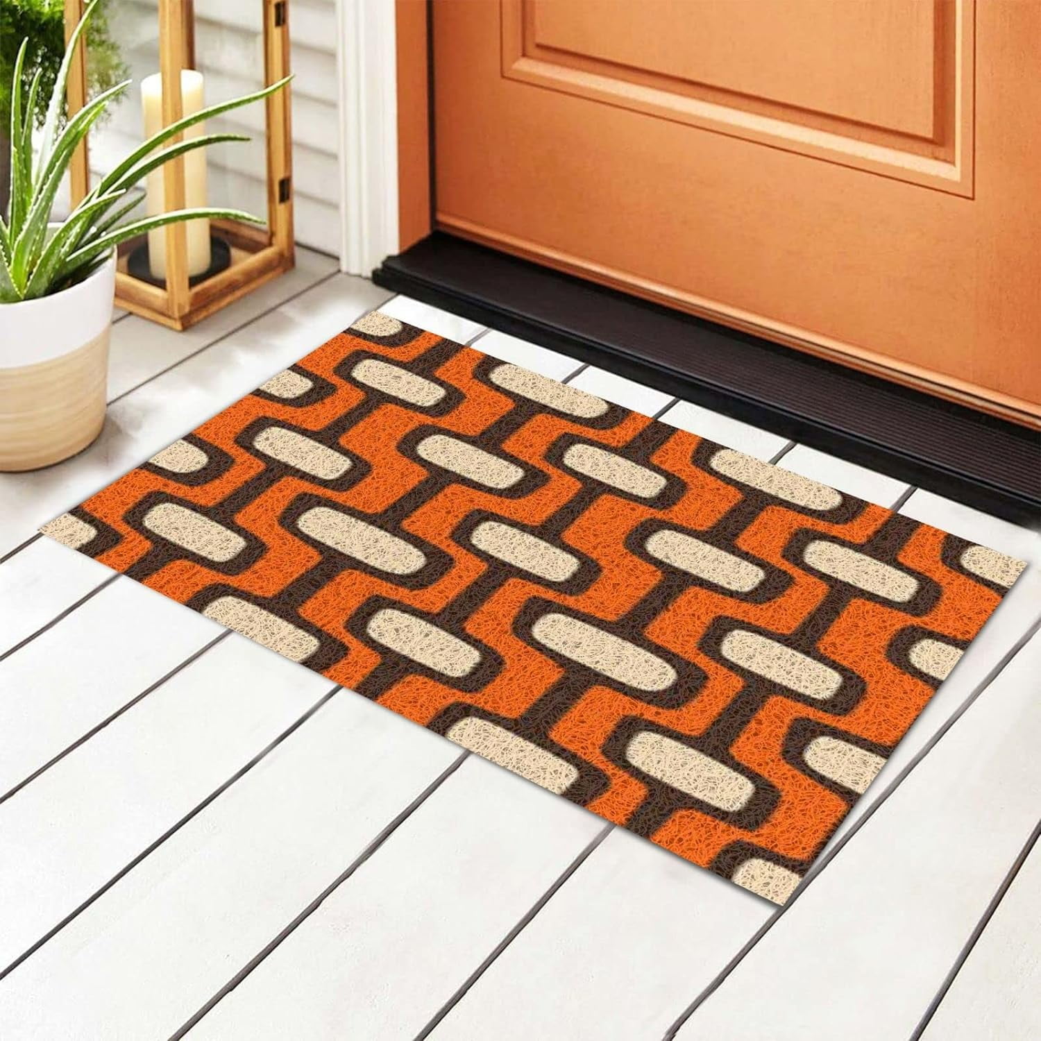 24*16inches Welcome Doormat Mid Century Modern Atomic Pattern Indoor ...