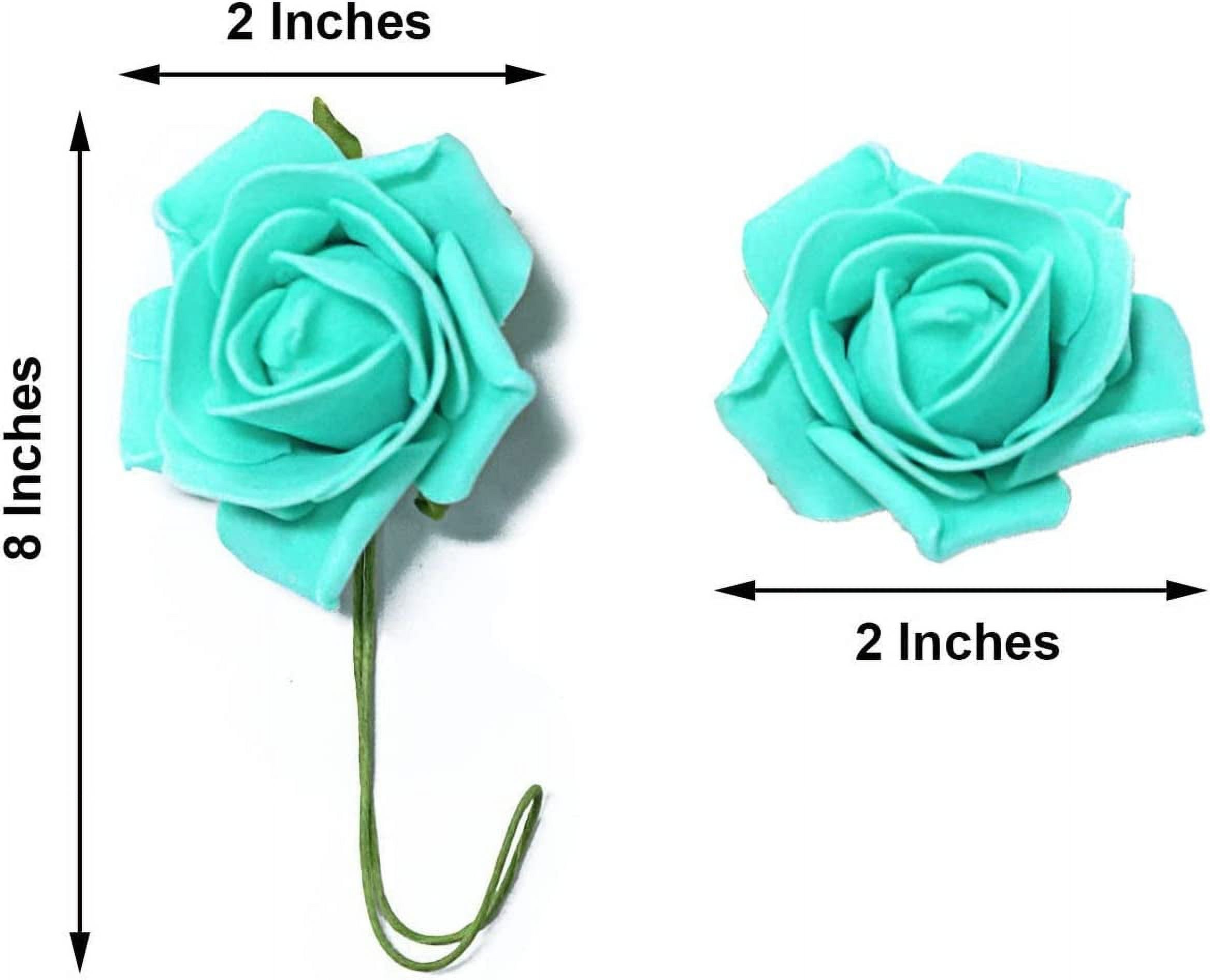 24 2-Inch Mini Foam Roses Artificial Flower Stems Wedding Reception ...