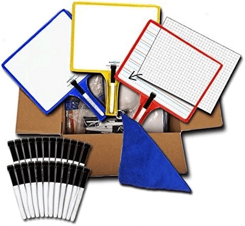 (24) 2-Sided Customizable Whiteboard w/Clear Dry Erase Sleeve for ...