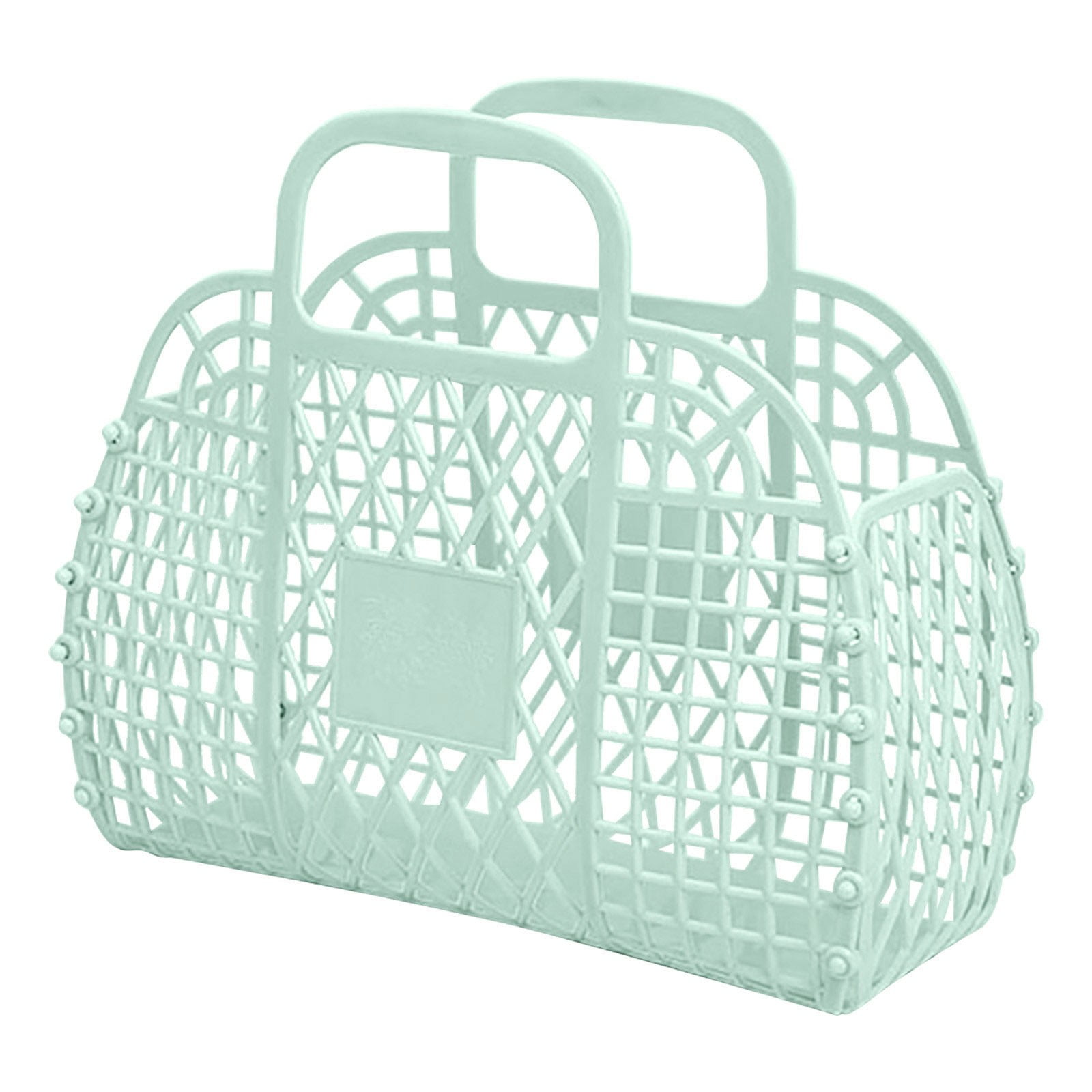 24×21×9.5cm Hollow Out Plastic Storage Basket, Portable Foldable Mesh ...