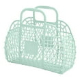24×21×9.5cm Hollow Out Plastic Storage Basket, Portable Foldable Mesh ...