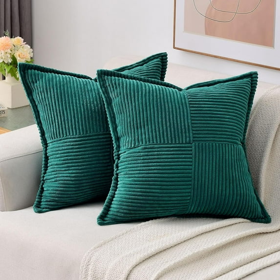 24×24 Inch Decorative Throw Pillow Cover Set, Soft Corduroy Fabric ...