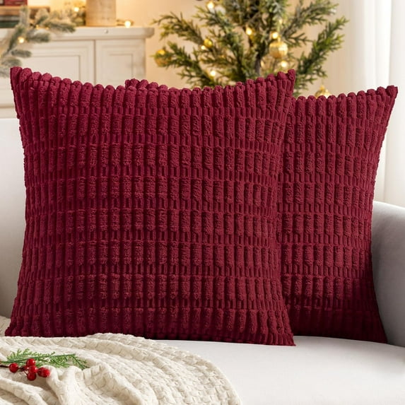 24×24 Inch Decorative Throw Pillow Cover Set, Soft Plush Fabric ...