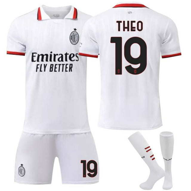 24/25 AC Milan Away Soccer Activewear No.19 THEO Fans Training Football ...