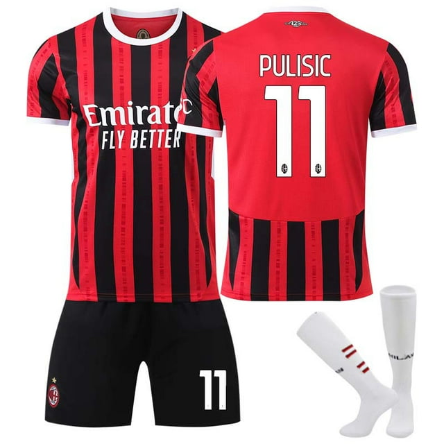 24/25 AC Milan Home Soccer Activewear No.11 PULISIC Fans Training ...