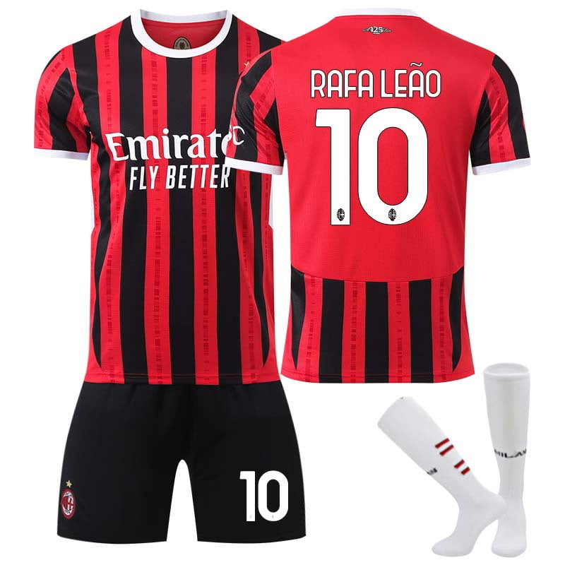 24/25 AC Milan home jersey No.10 Rafa Leao Soccer Training Suits Adult ...