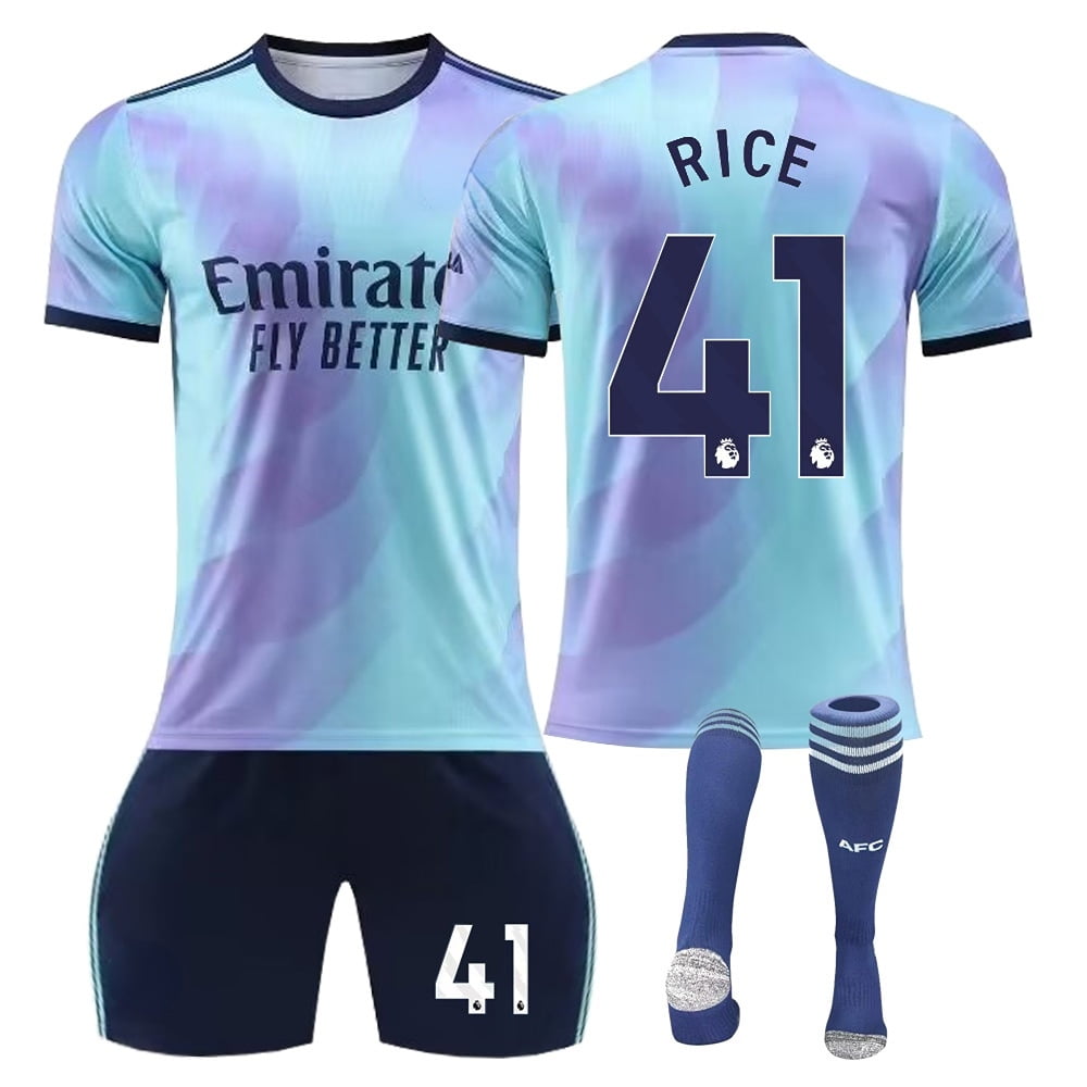 24/25 AFC Gunners Purple 2nd Away Soccer Activewear Print No.41 Rice ...
